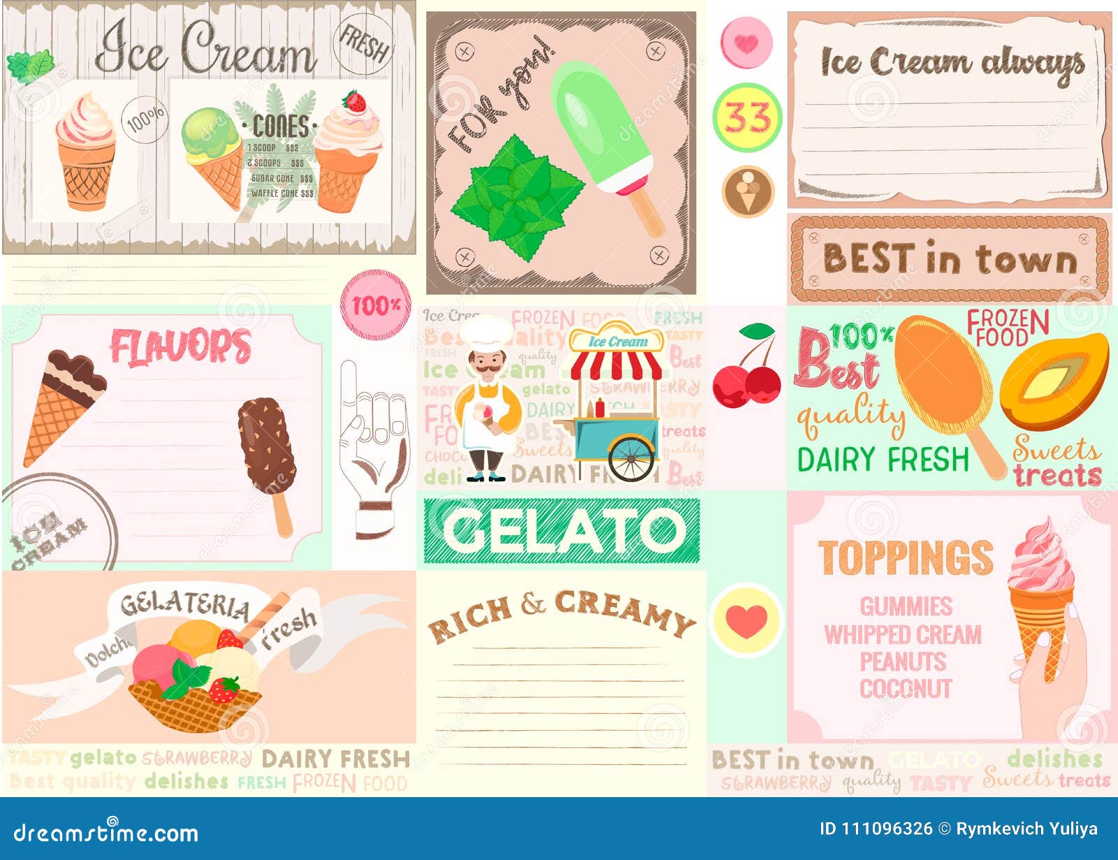 Ice Cream Theme Image 2 Cartoon Vector | CartoonDealer.com #23976583
