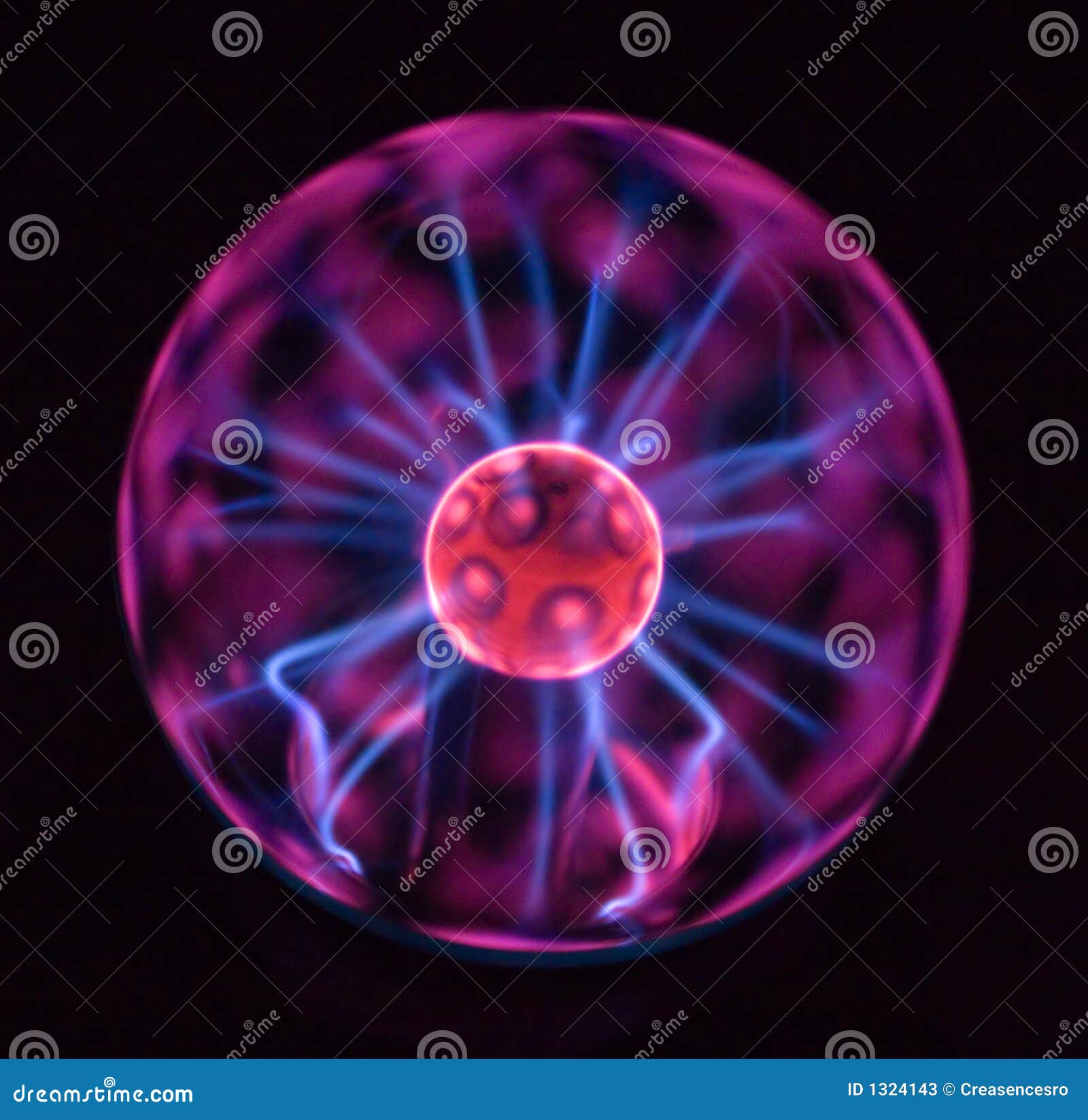 Magic Plasma Ball In Blue And White Colors Looped. Animation. Abstract ...