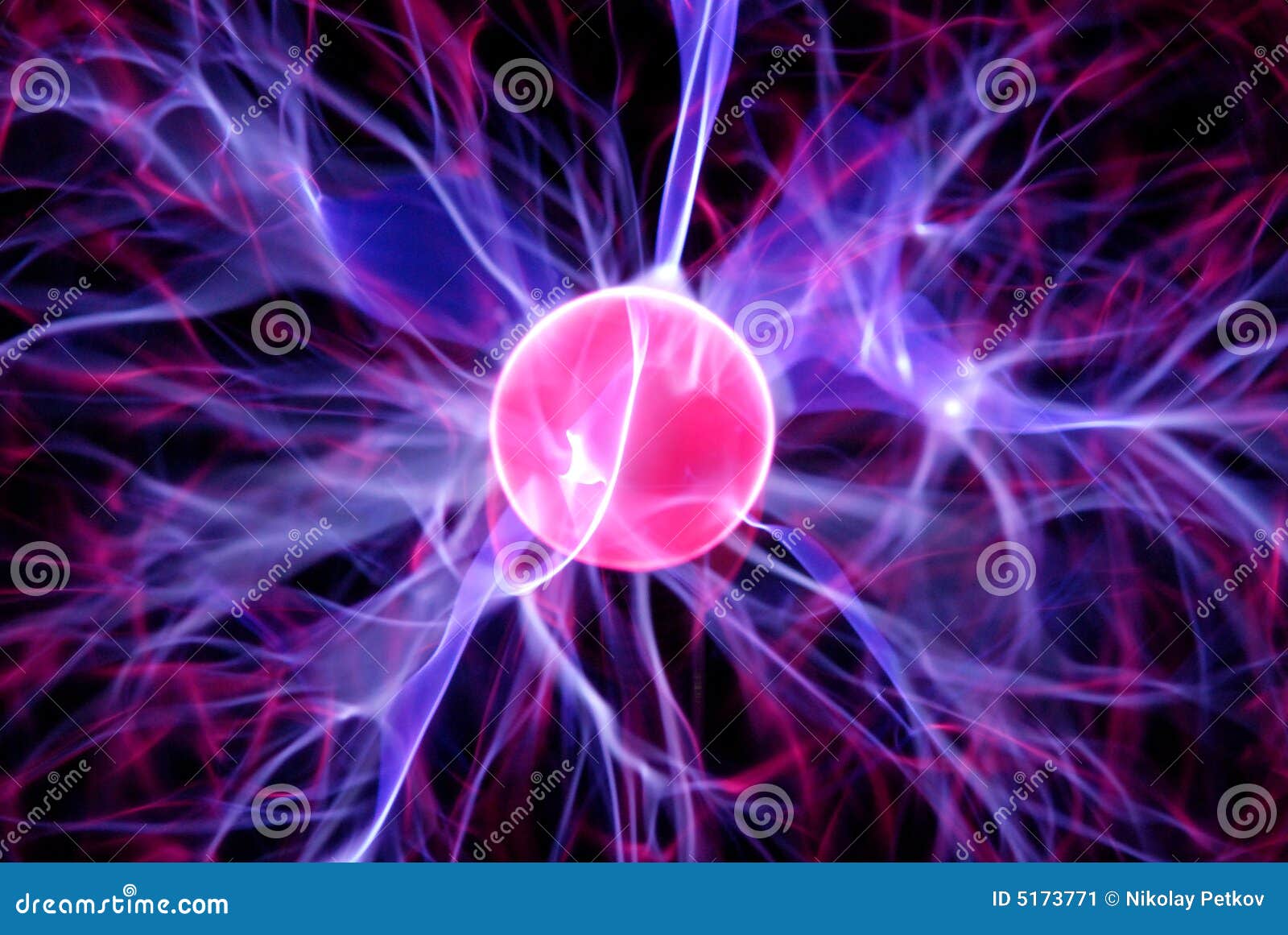 Plasma Ball Gives Out Small Lightning. Experiments With Electricity In ...
