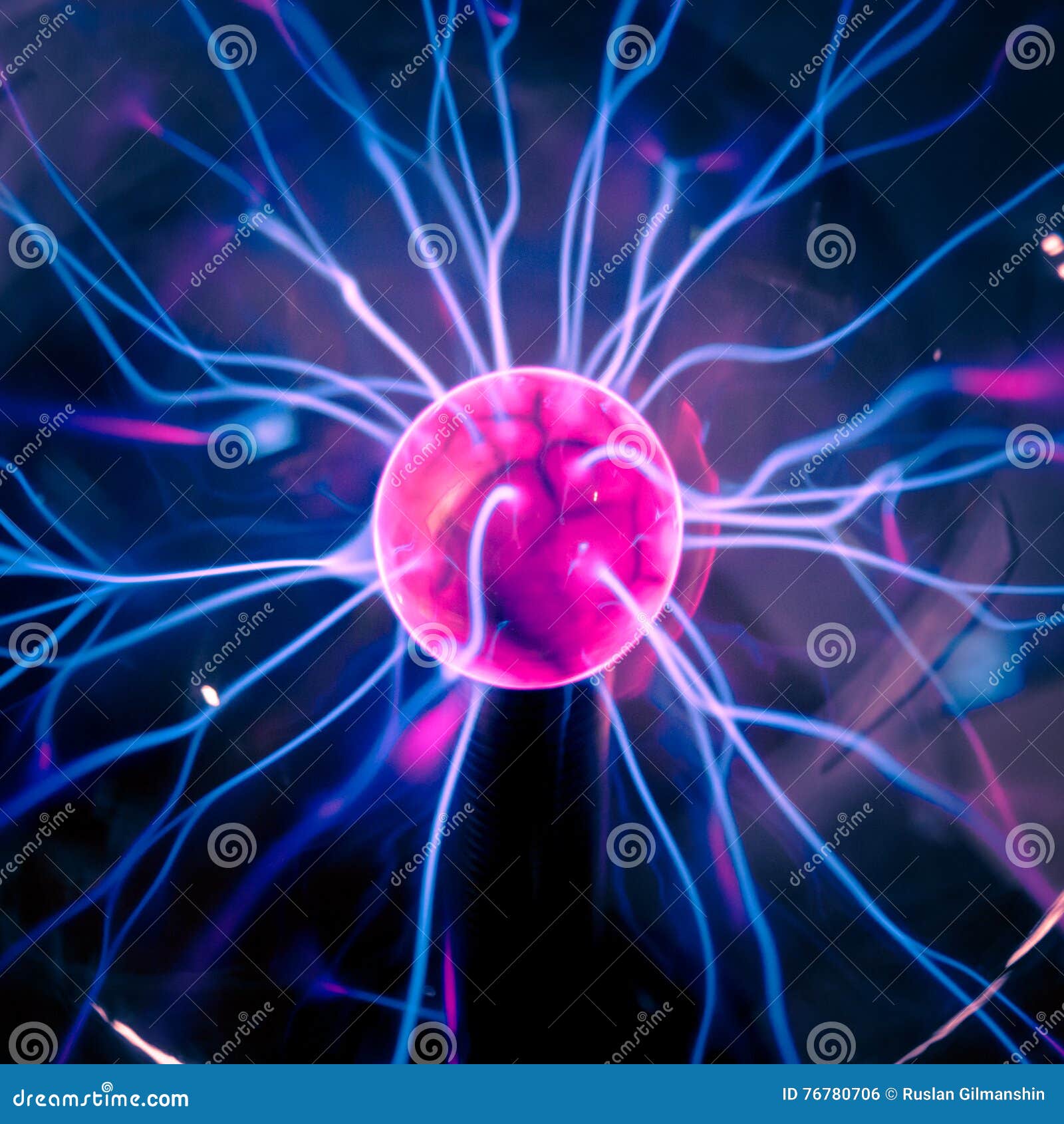 Plasma Ball Rays in the Dark Stock Photo - Image of glowing, purple ...