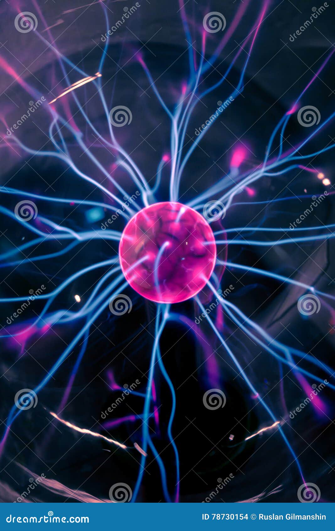 Plasma Ball Rays in the Dark Stock Photo - Image of lightning ...