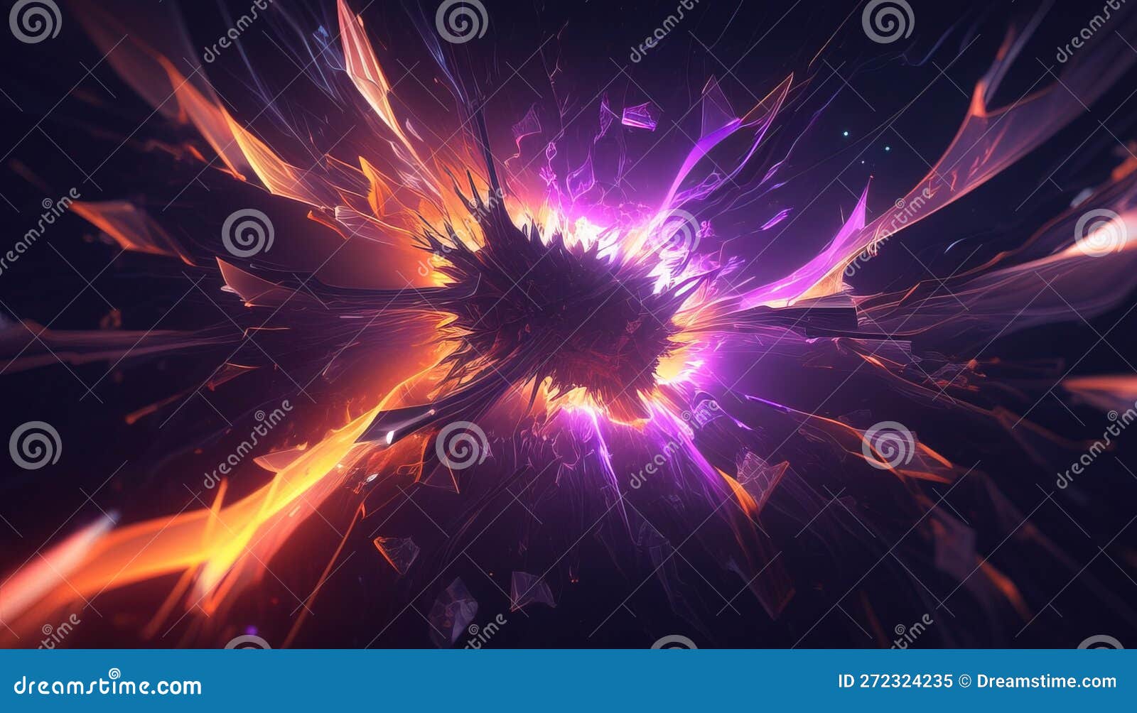 Plasma Burst Digital Art Illustration, Generative AI Stock Illustration ...