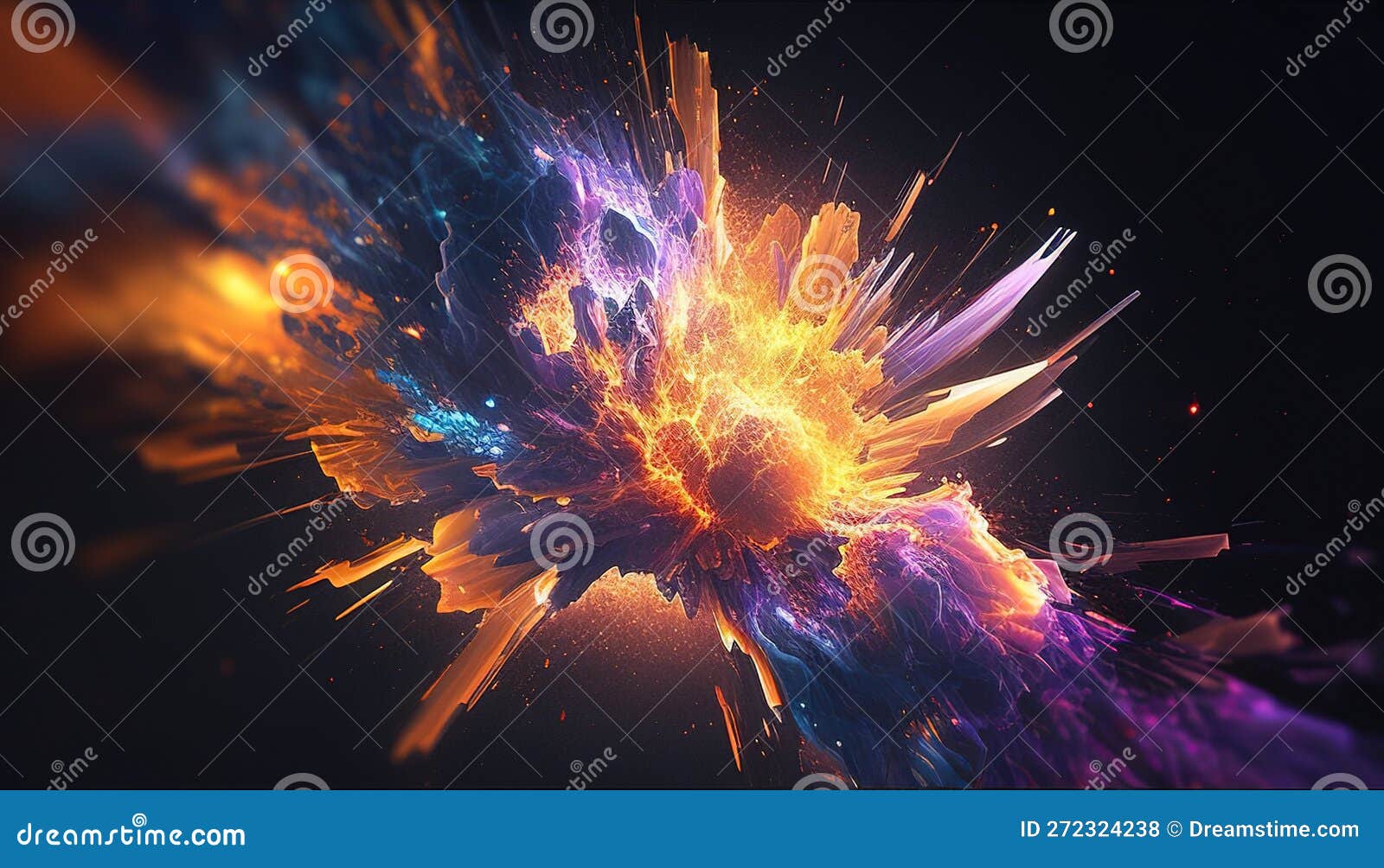 Plasma Burst Digital Art Illustration, Generative AI Stock Illustration ...