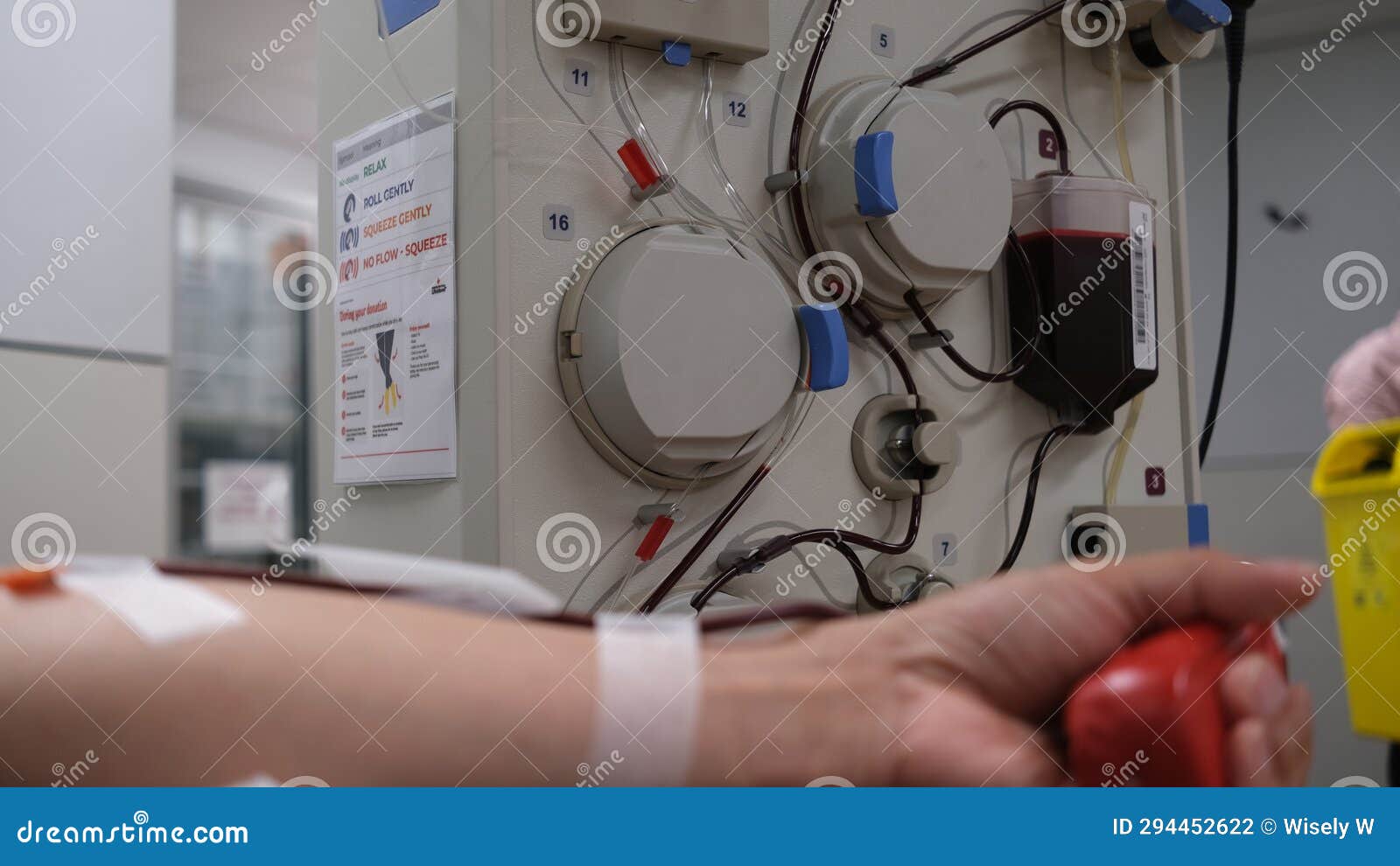 Hands Donating Blood Plasma at Blood Donor Centre. Stock Photo - Image ...