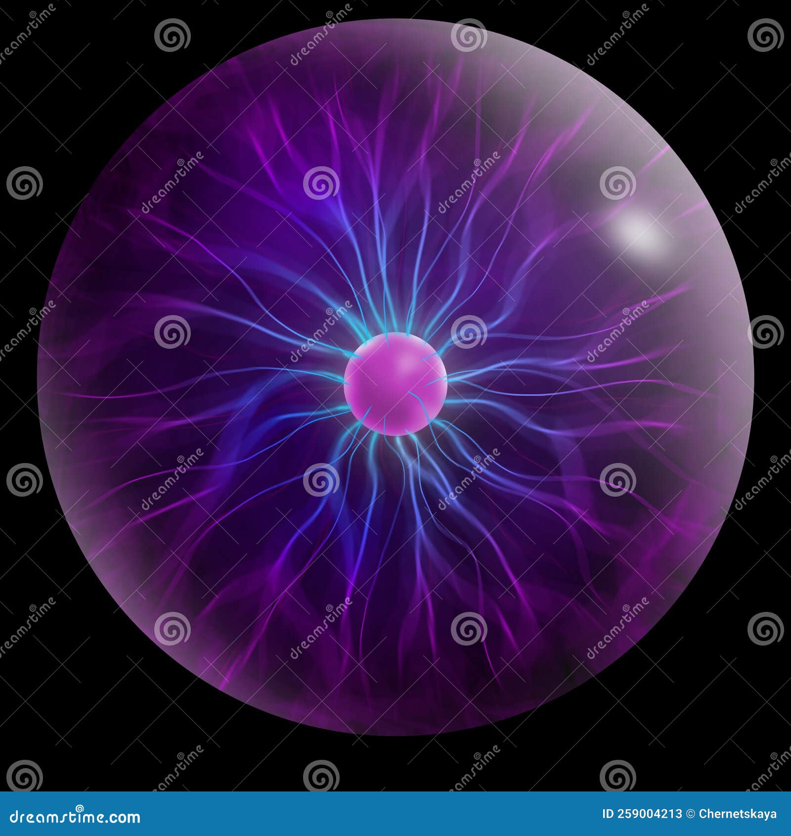 Plasma Globe With Vortex Coil Producing High Energy Particles Di Stock ...