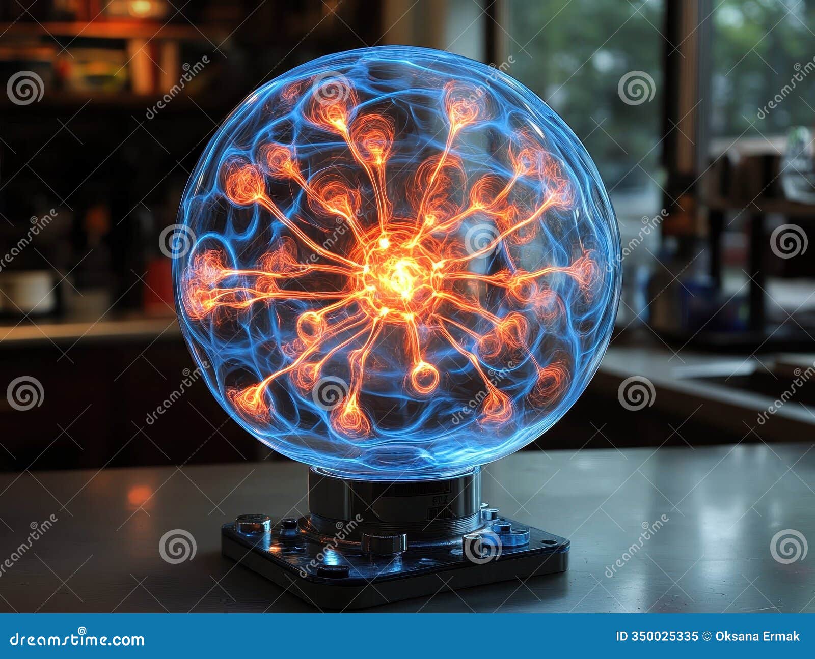 Plasma Globe Hologram Simulating The Electrical Discharges Of A Royalty-Free Stock Photo ...