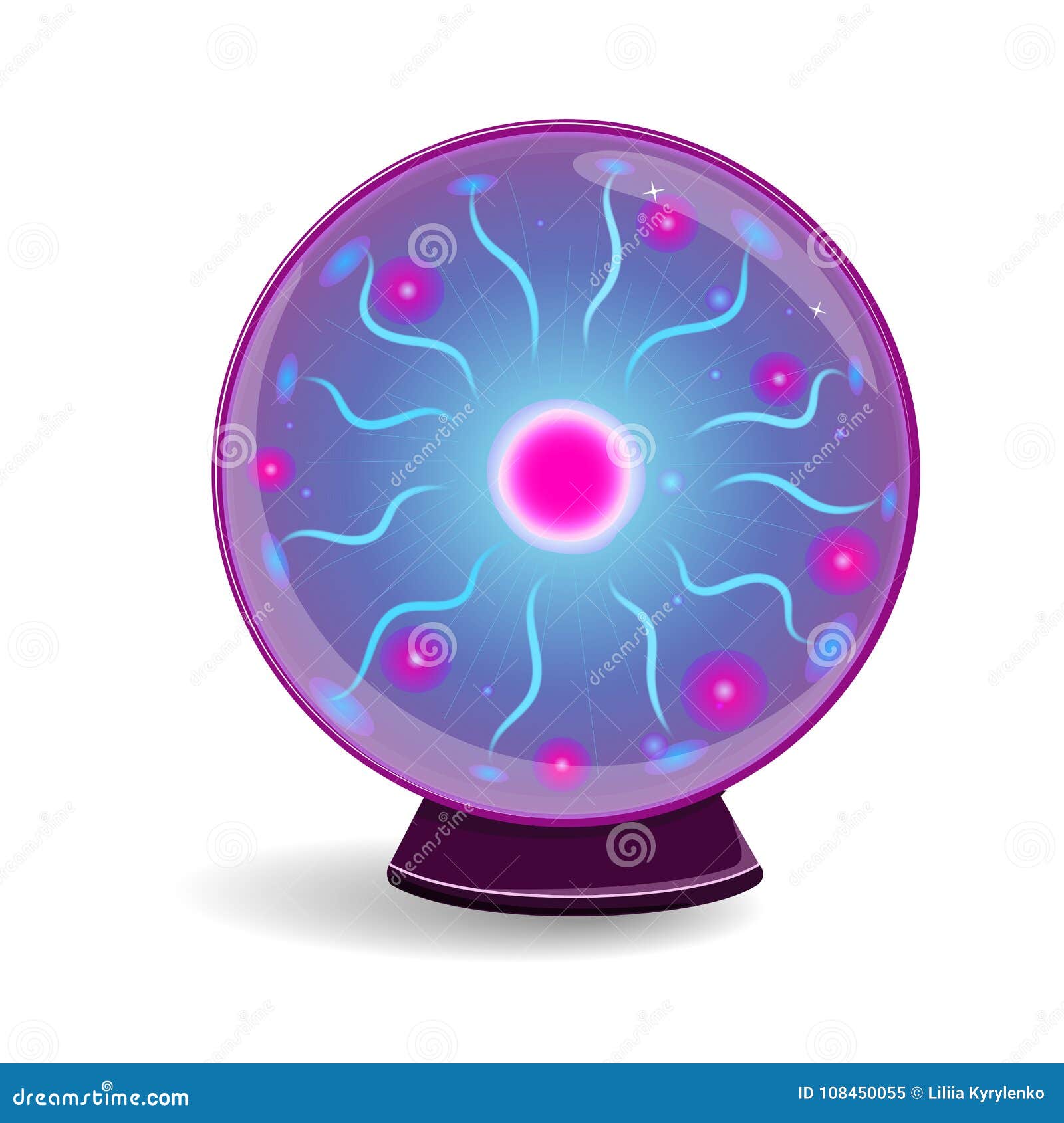 Plasma Globe. Magic Ball. Electric Sphere. Stock Vector - Illustration ...