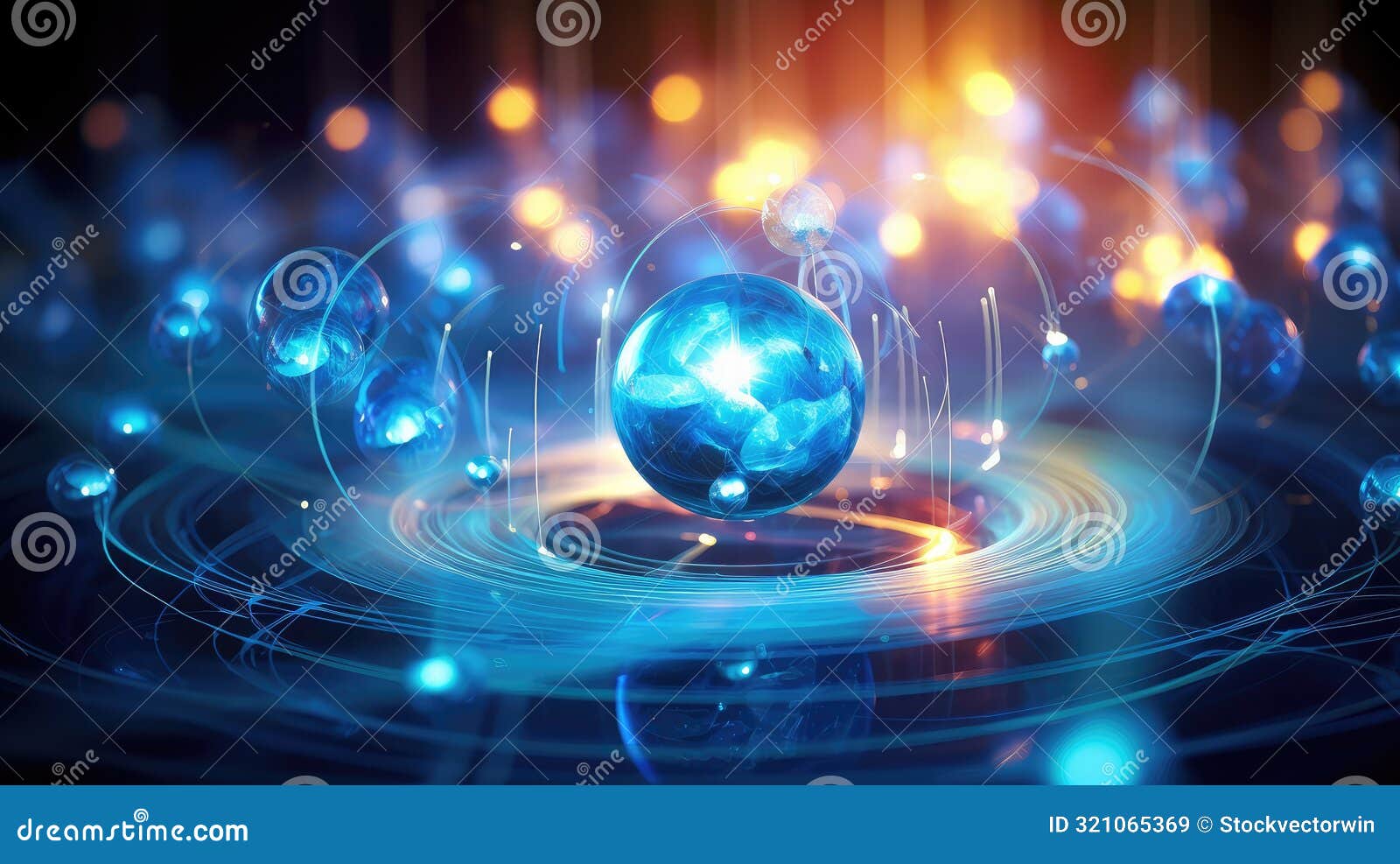 Plasma hydrogen atom stock illustration. Illustration of light - 321065369