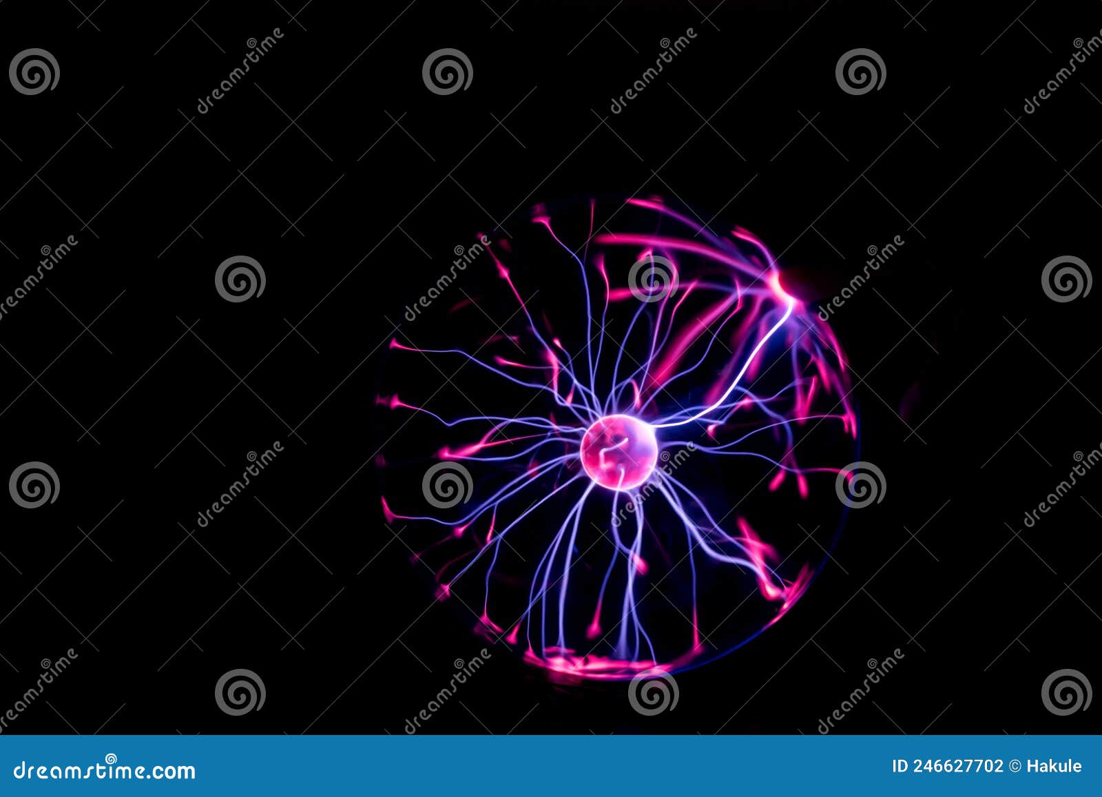 Plasma Light Ball on Black Background Stock Photo - Image of high ...