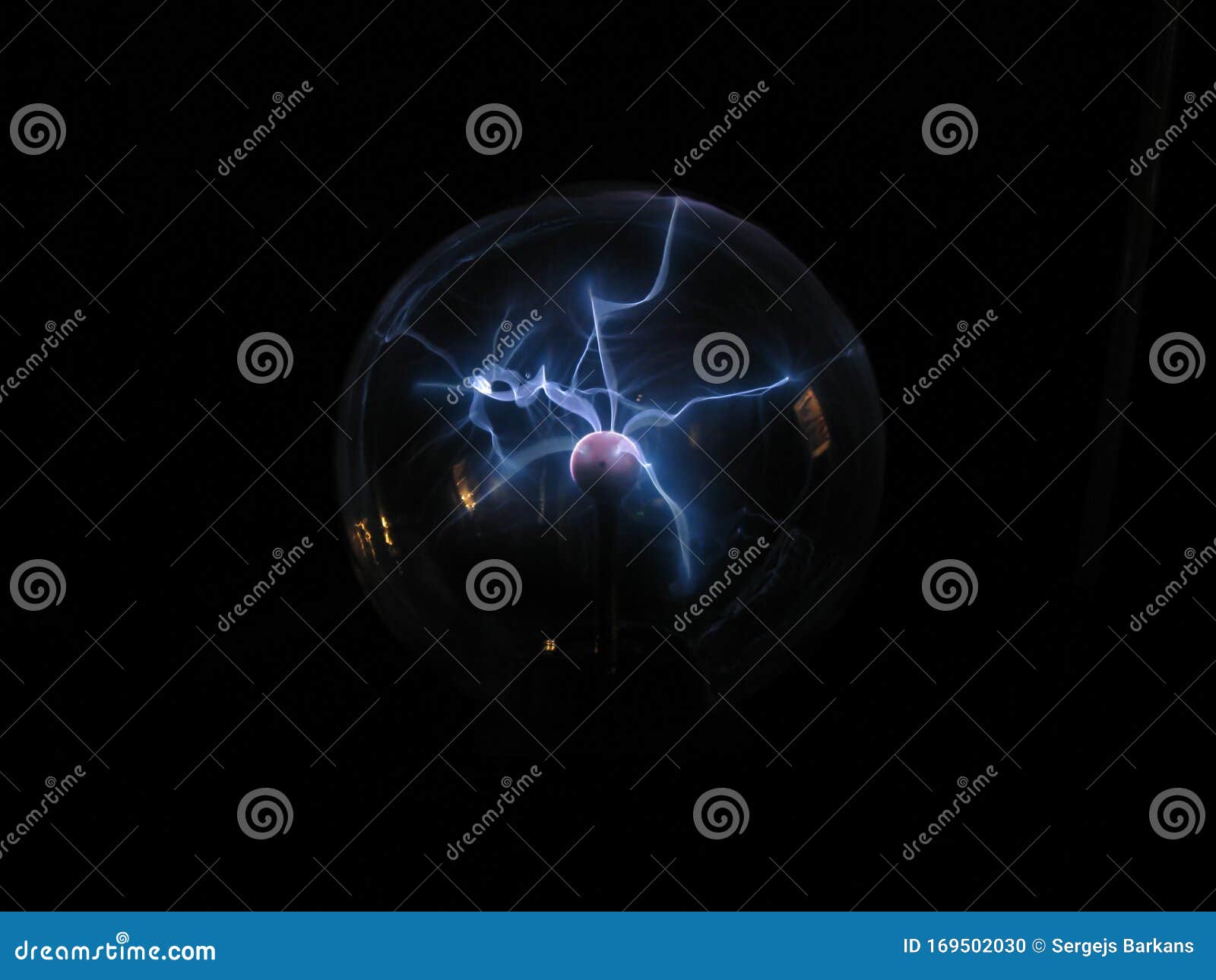 Plasma Light Magic Flash Ball in Night Stock Photo - Image of modern ...