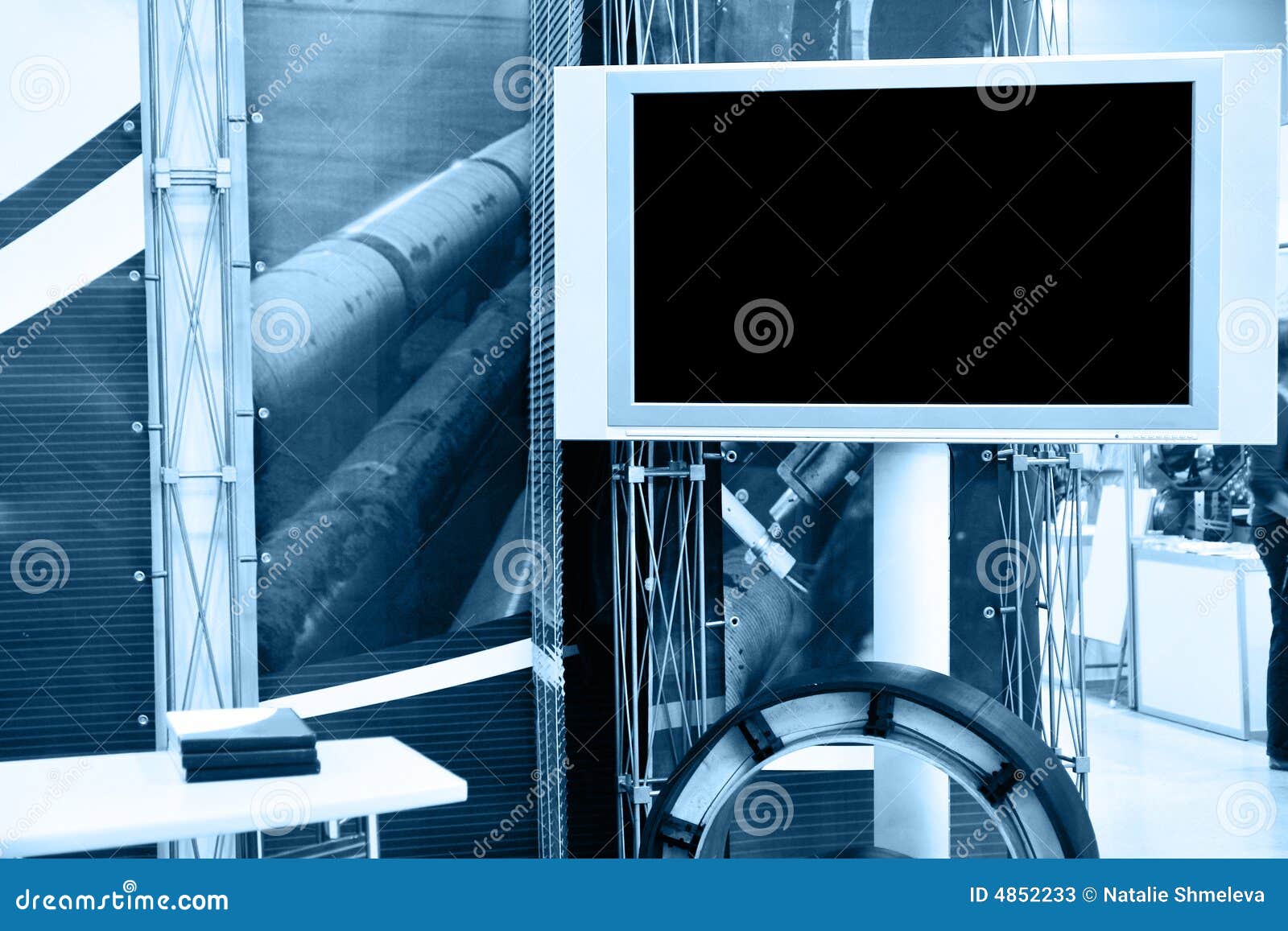 Plasma panel on exhibition stock image. Image of detail - 4852233