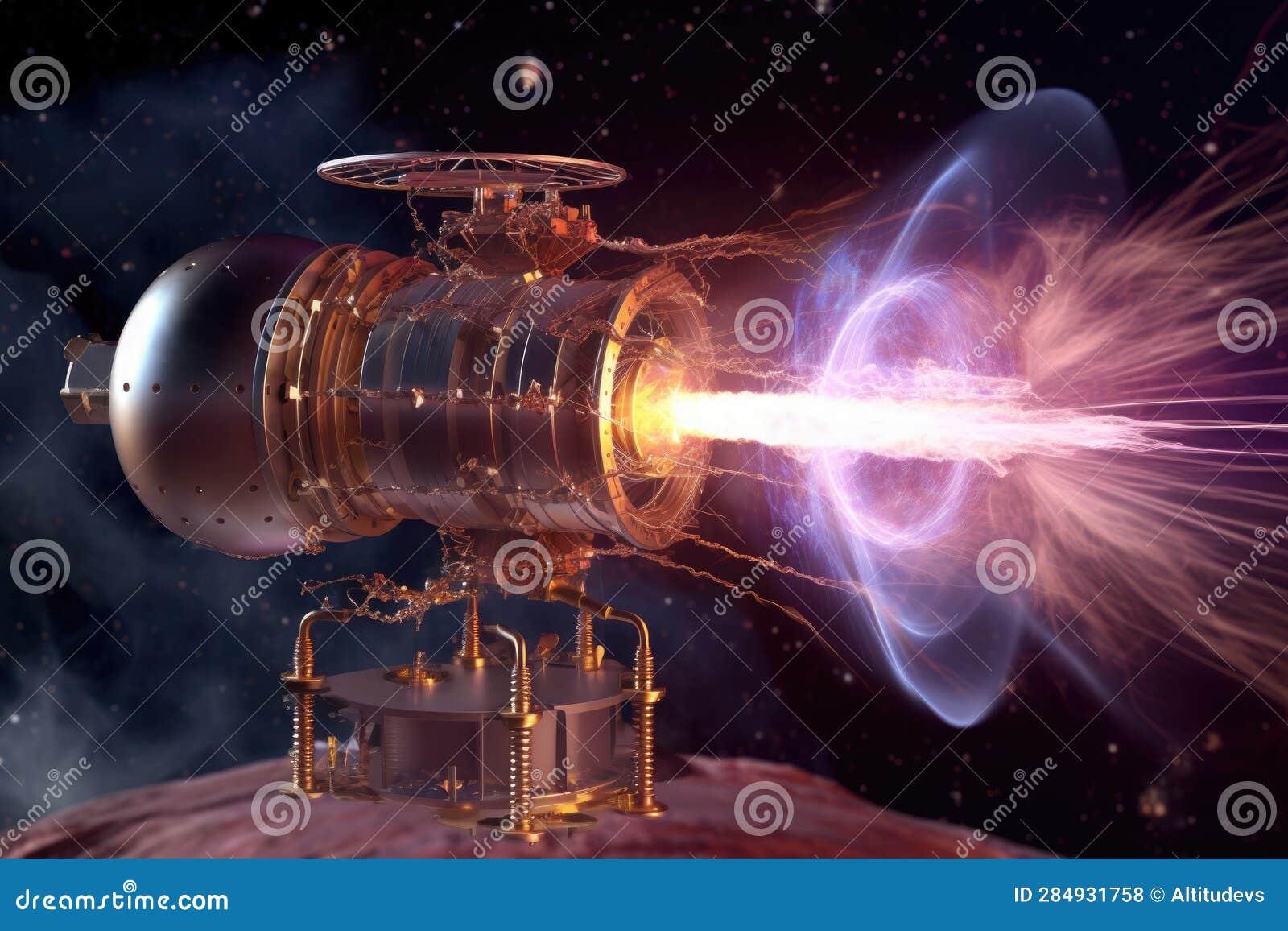 Plasma Propulsion System With Electric Discharge Stock Photography ...
