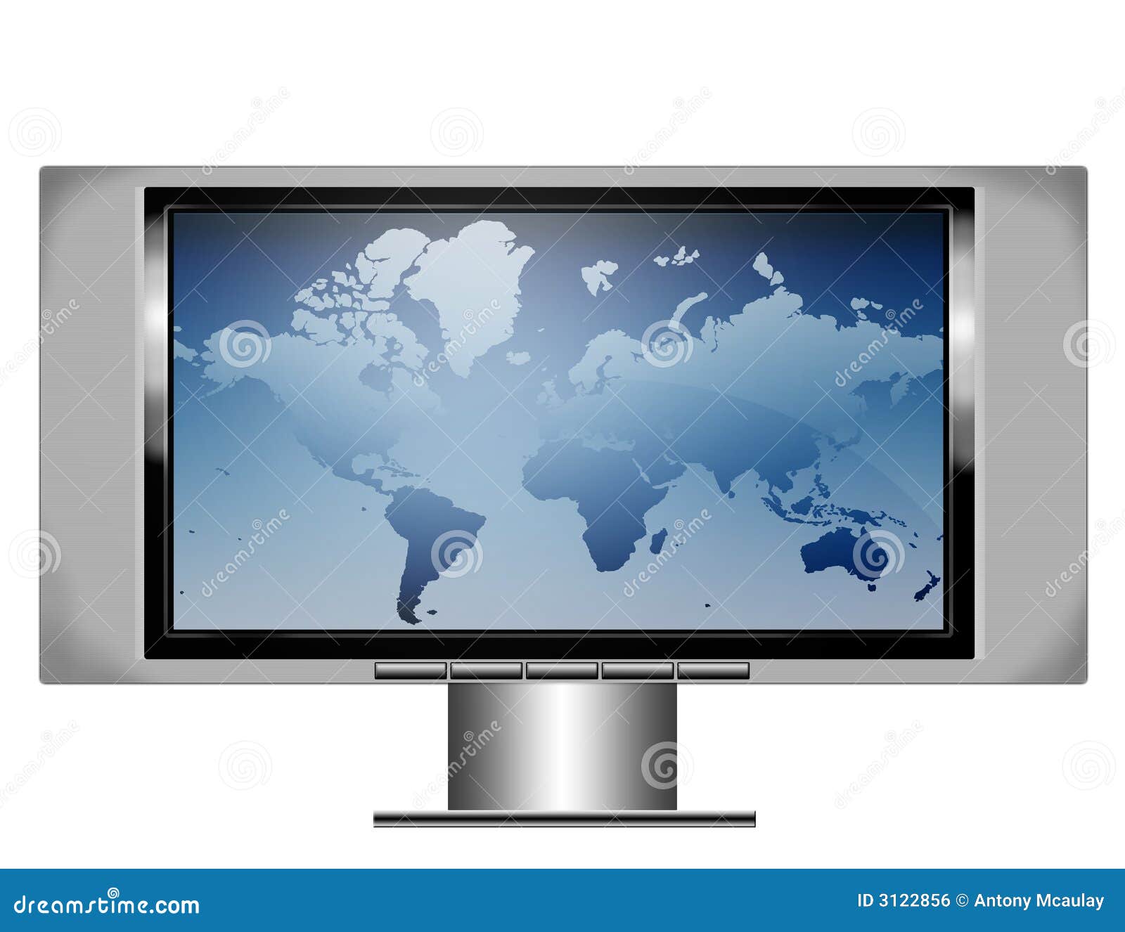 Plasma screen tv with map stock illustration. Illustration of stand ...