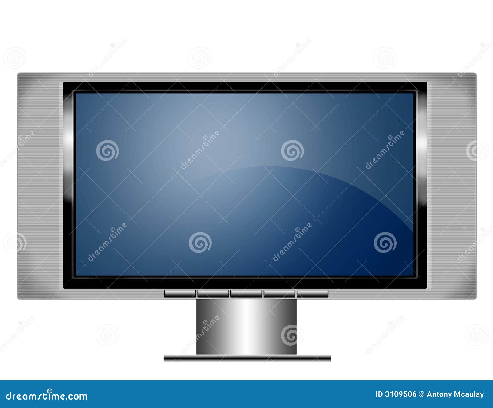 Plasma Screen Tv with Stand Stock Illustration - Illustration of ...