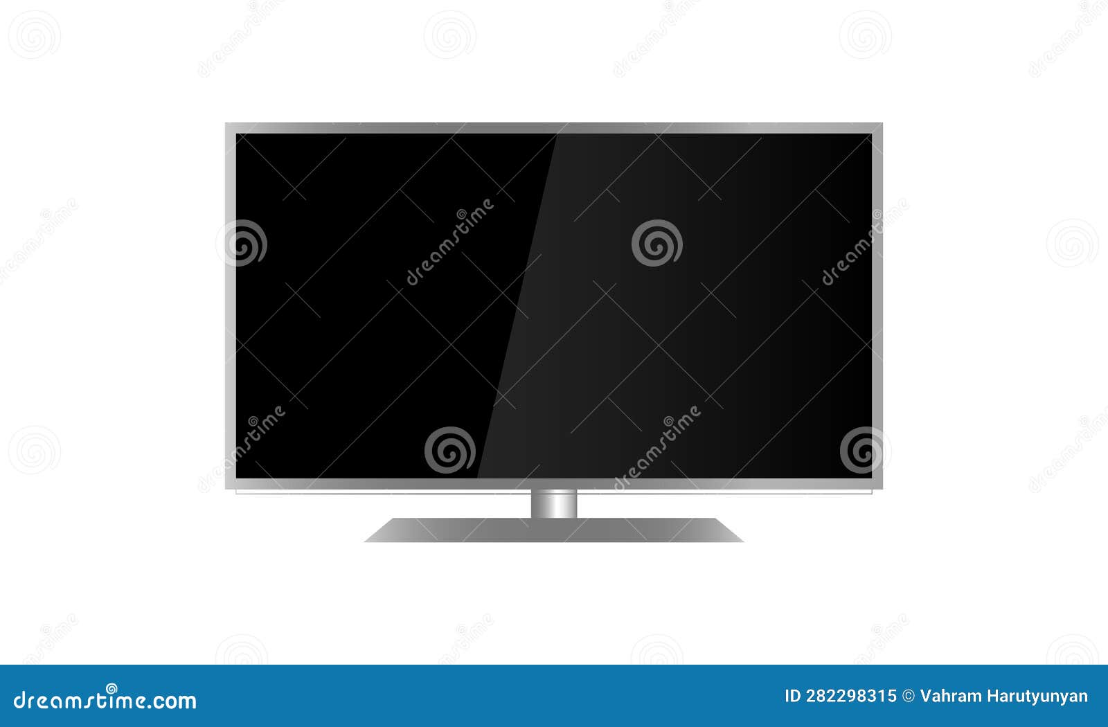 Plasma, Silver Lcd Realistic, TV Flat Screen, Illustration. Stock ...