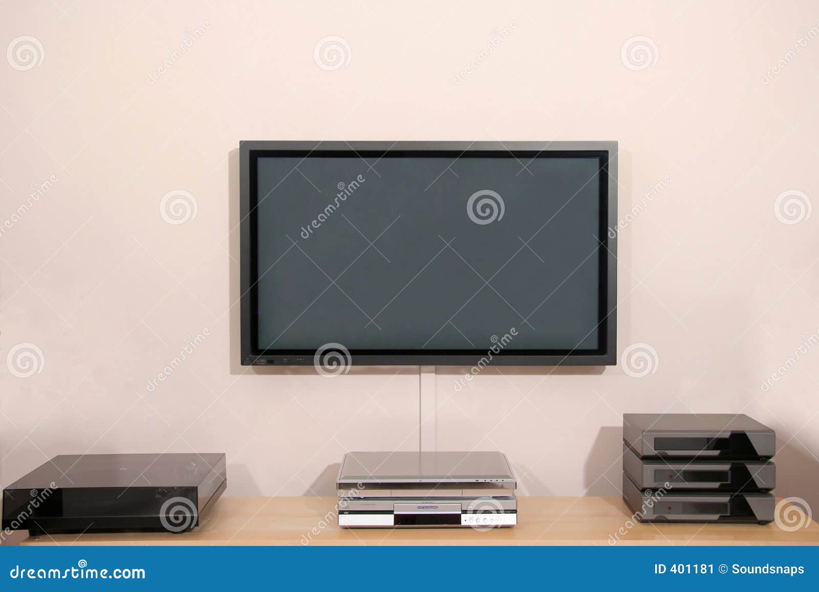 Plasma TV Screen with HiFi stock image. Image of versatile - 401181