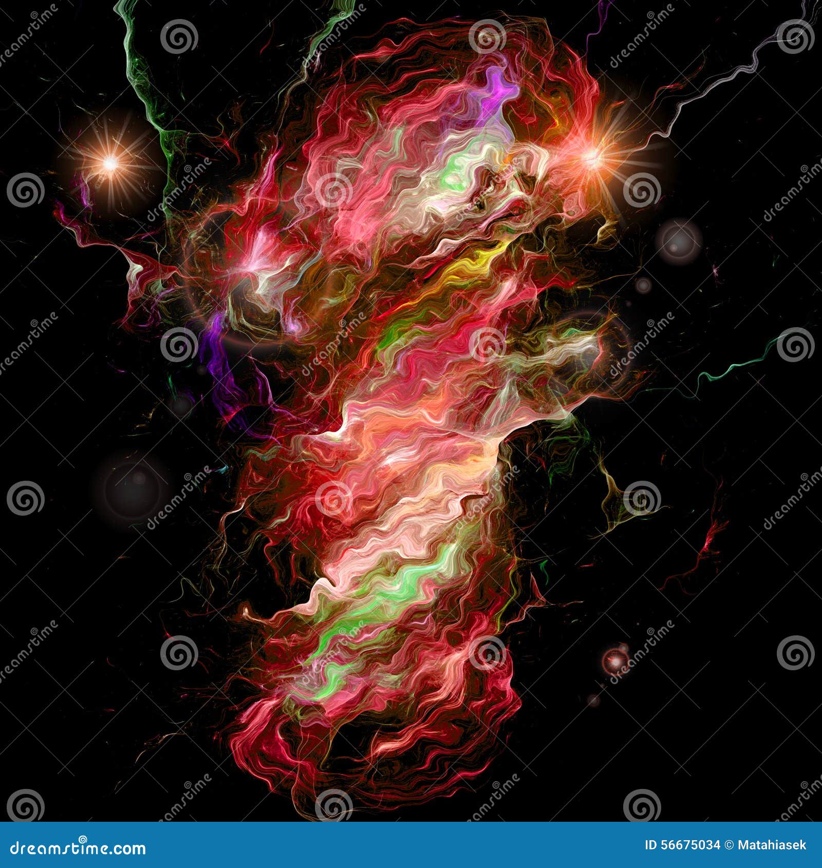 Plasmatic Glowing Background with Stars and Lens Flare Stock ...