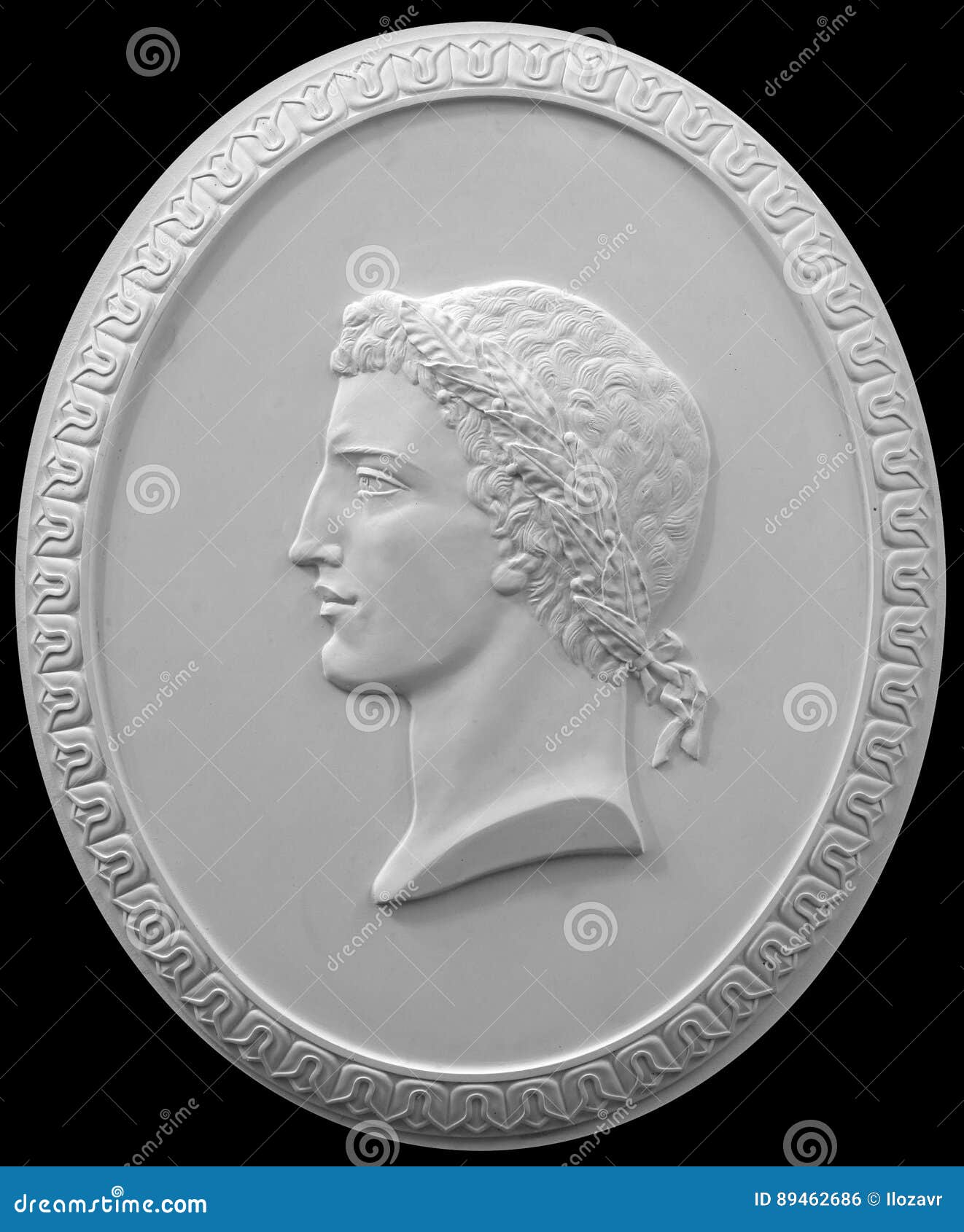 Plaster Bas-relief Greek Characters a White Background Stock Photo ...