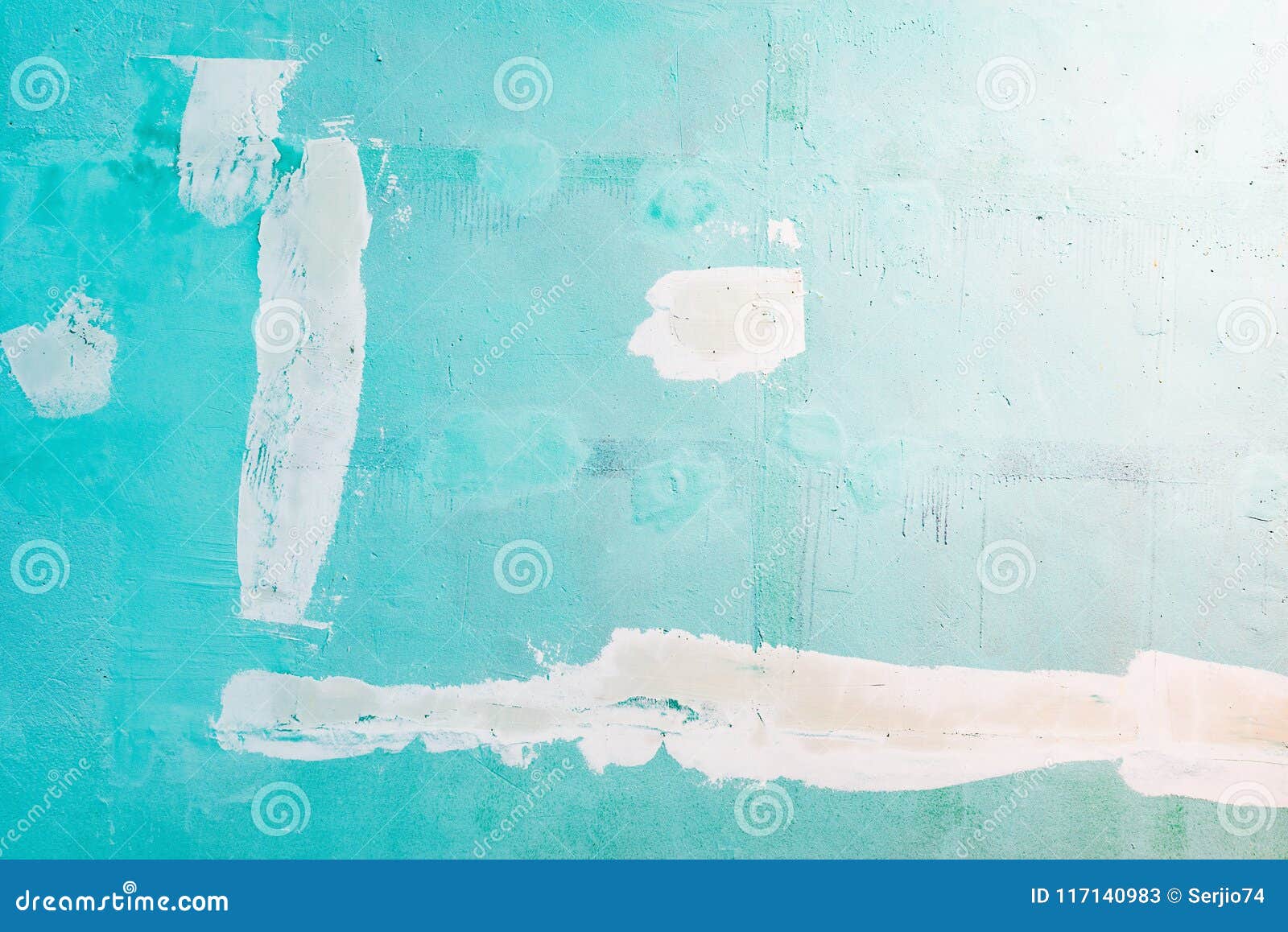 Plaster on the blue wall. stock image. Image of durability - 117140983