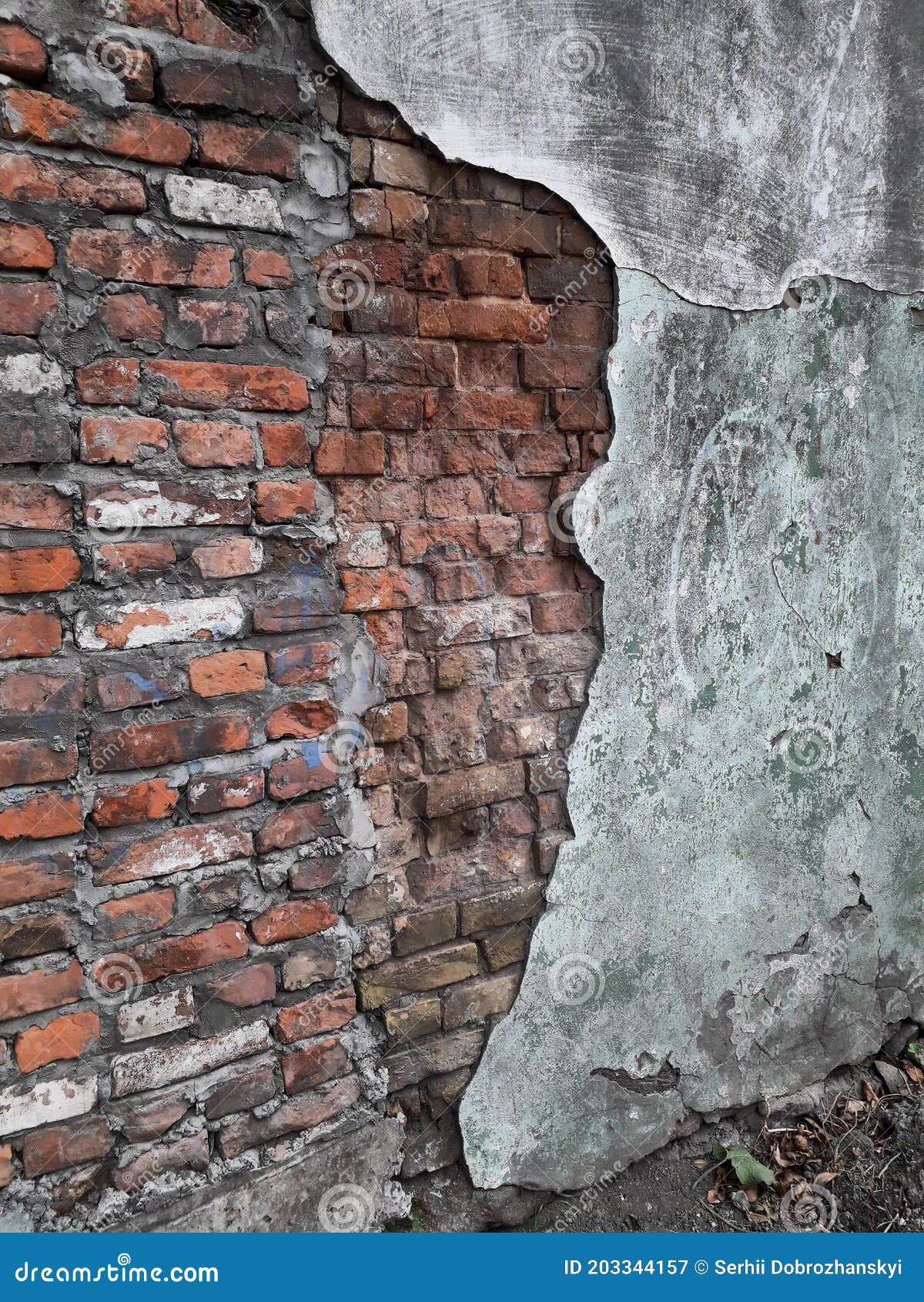 Plaster and Brick Wall Texture Stock Image - Image of temple, iron ...