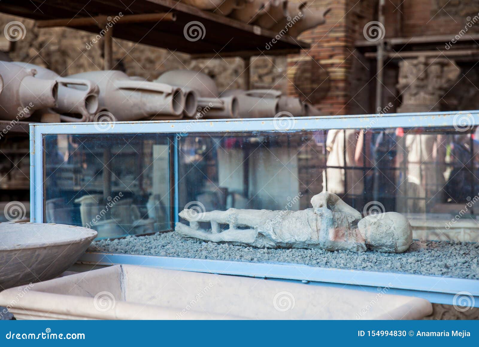 Plaster Cast of a Child and Artifacts in the Forum Granary of the ...