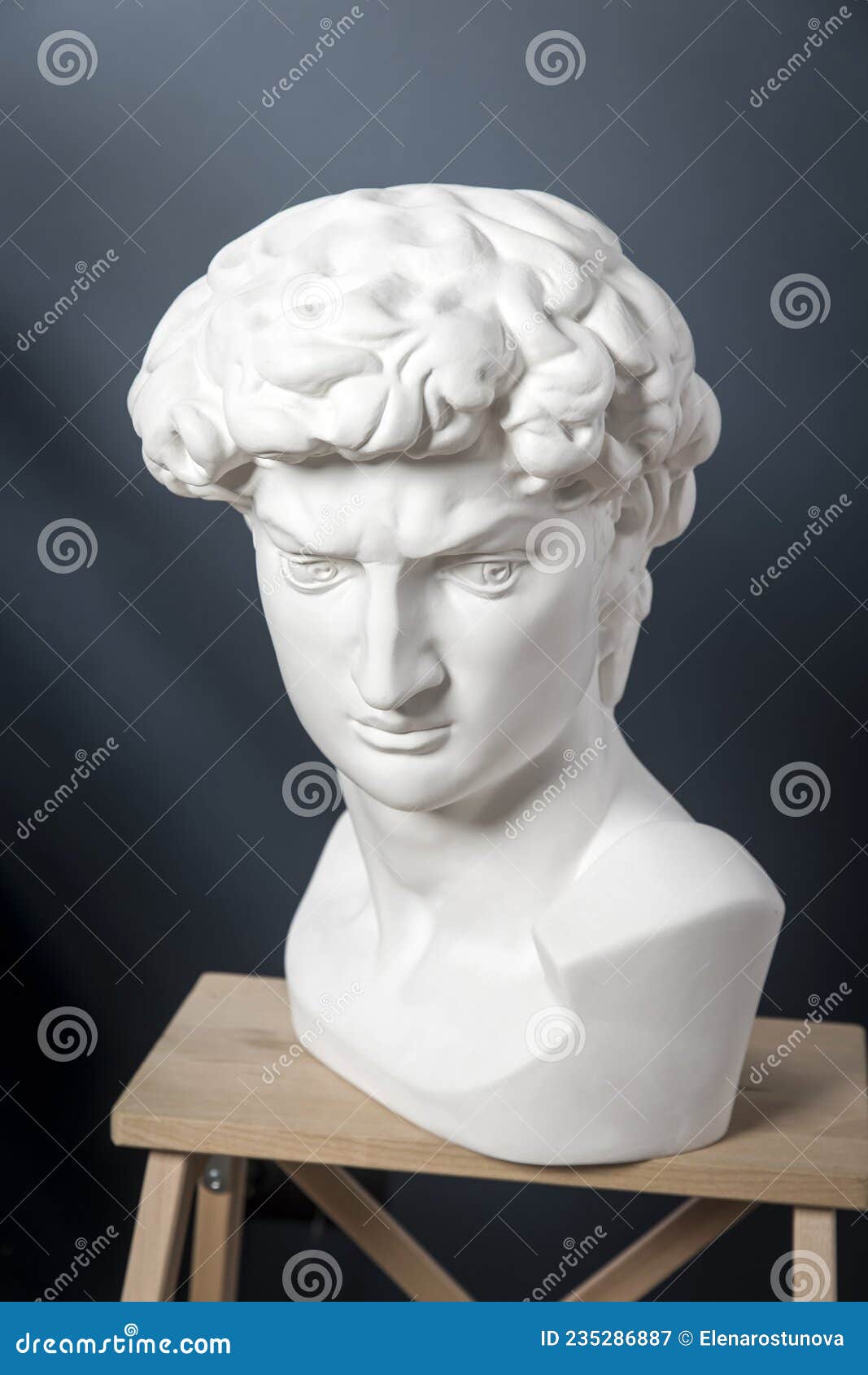 A Plaster Cast of David`s Head Stock Image - Image of sculpture ...