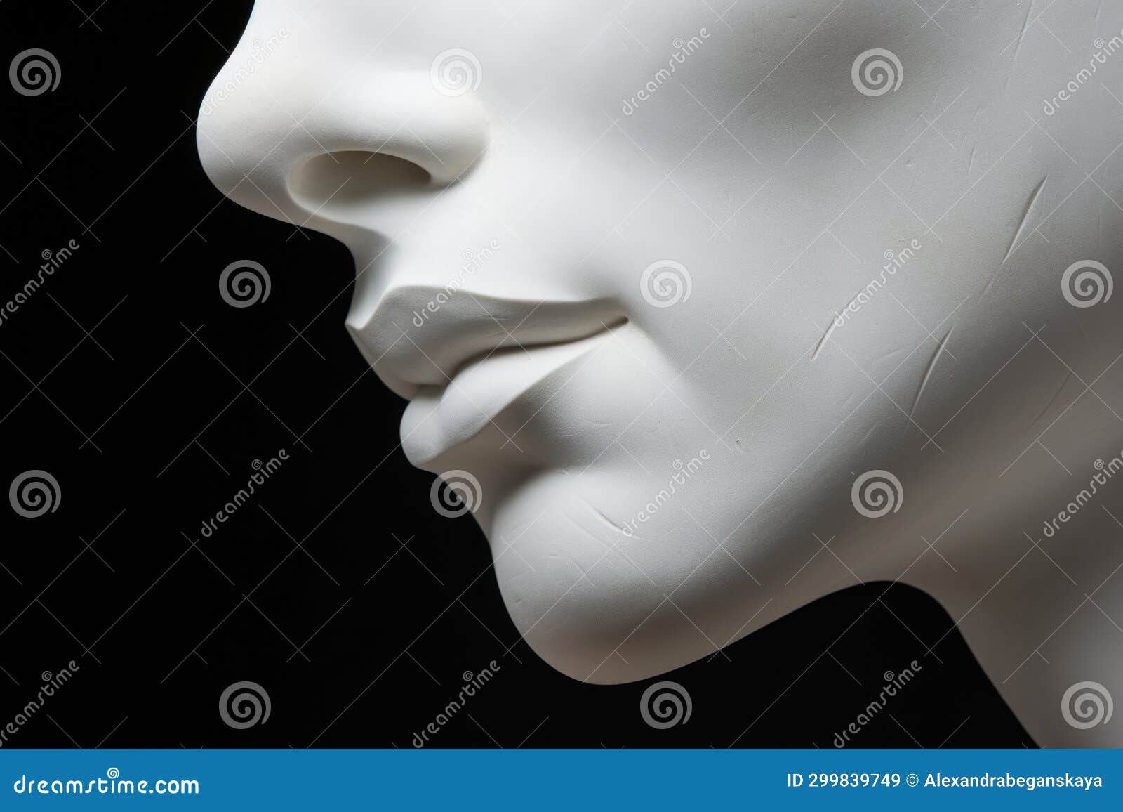 Plaster Cast of a Human Face Stock Illustration - Illustration of ...