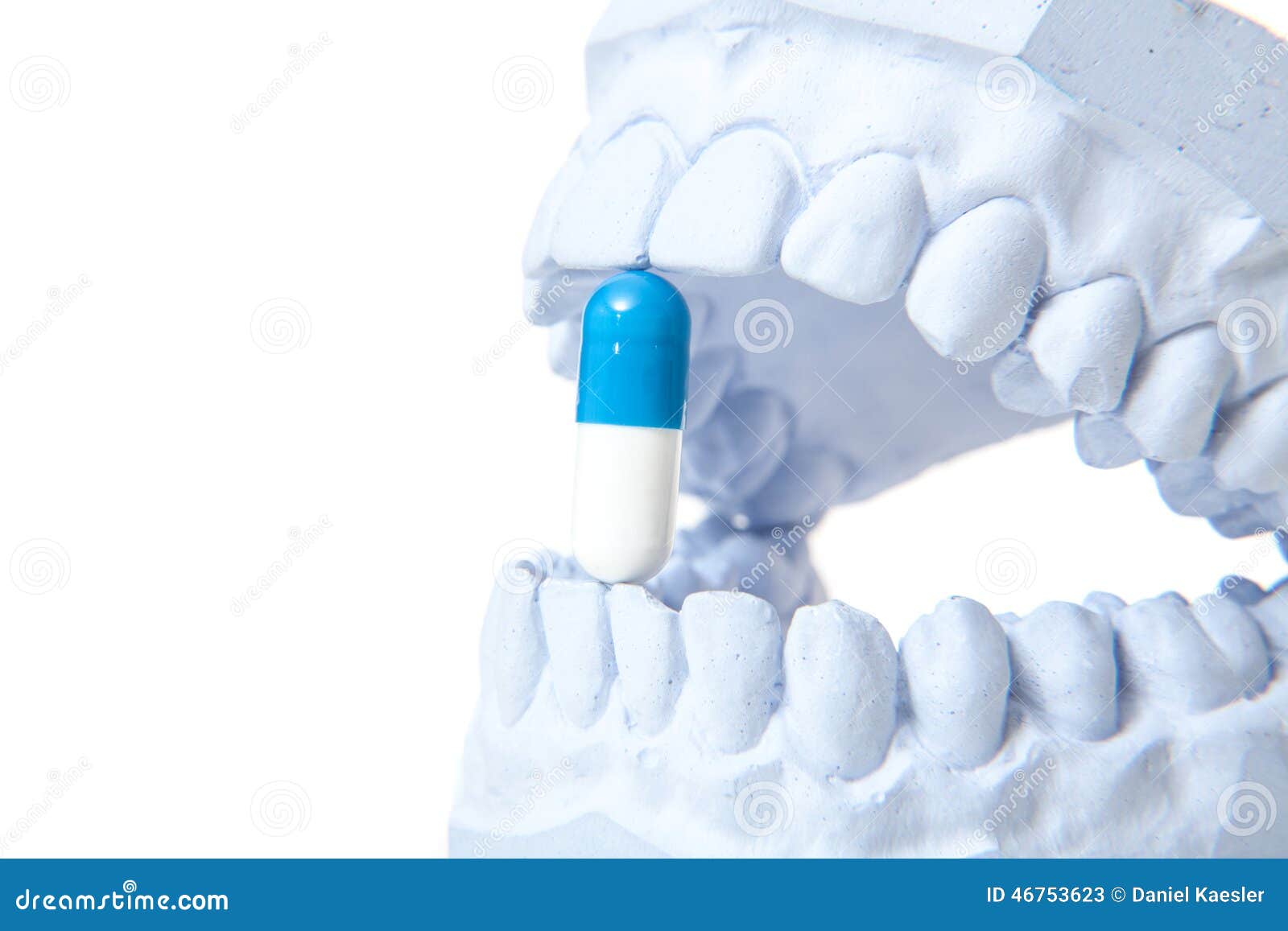 Plaster Cast of Teeth with Pill Stock Image - Image of drugs, pill ...