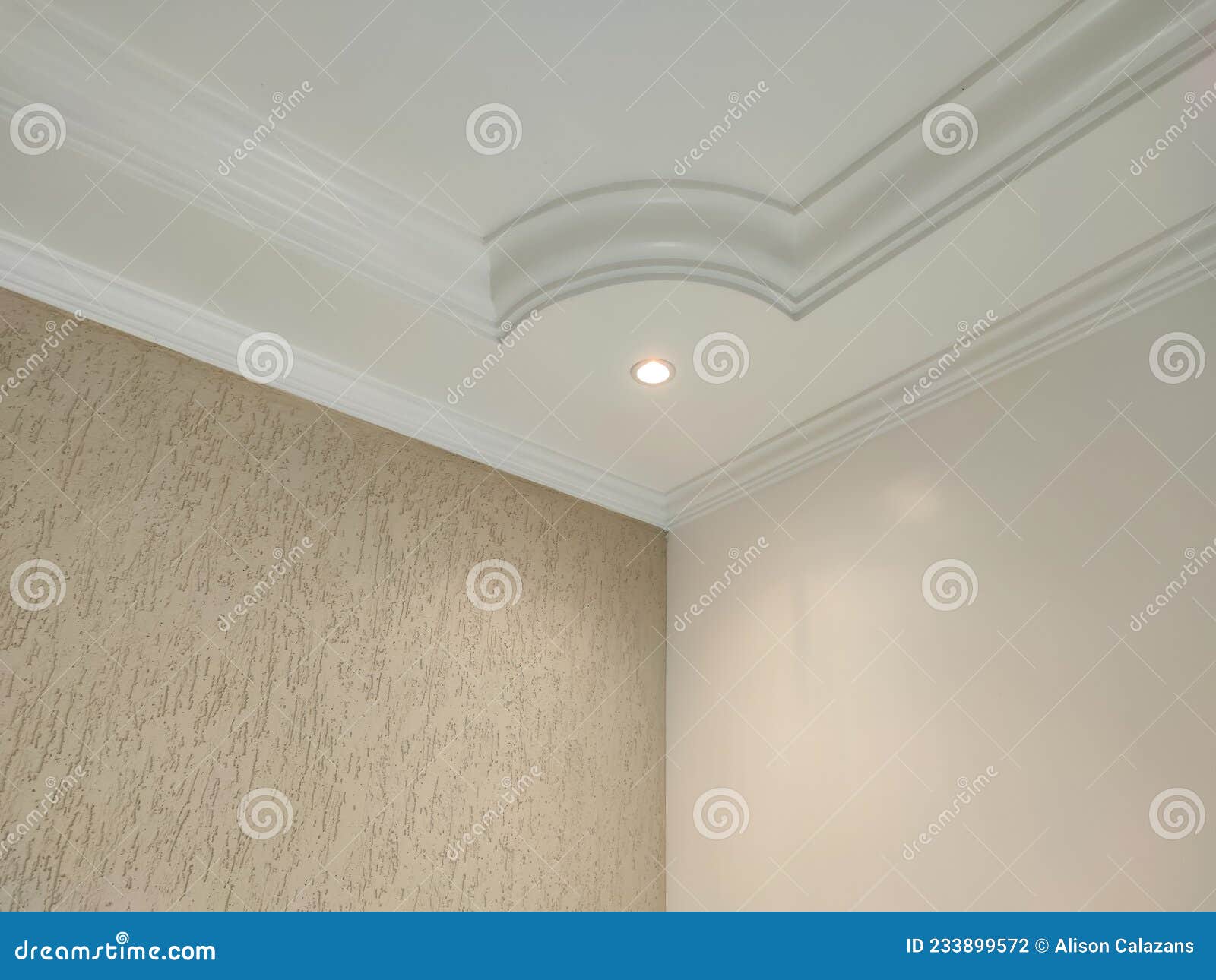 Plaster Ceiling in Living Room Stock Photo - Image of work, building ...