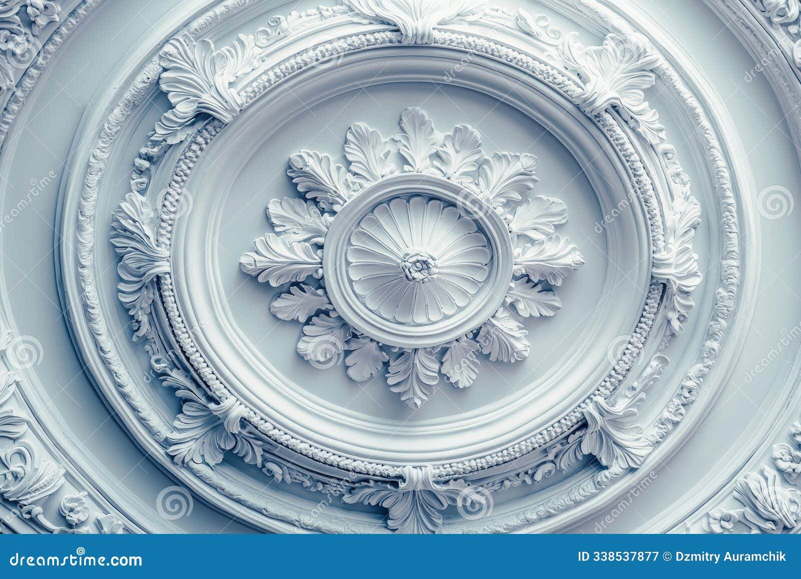 A Plaster Ceiling and Wall with Decorative Gypsum Finish. Plasterboard ...