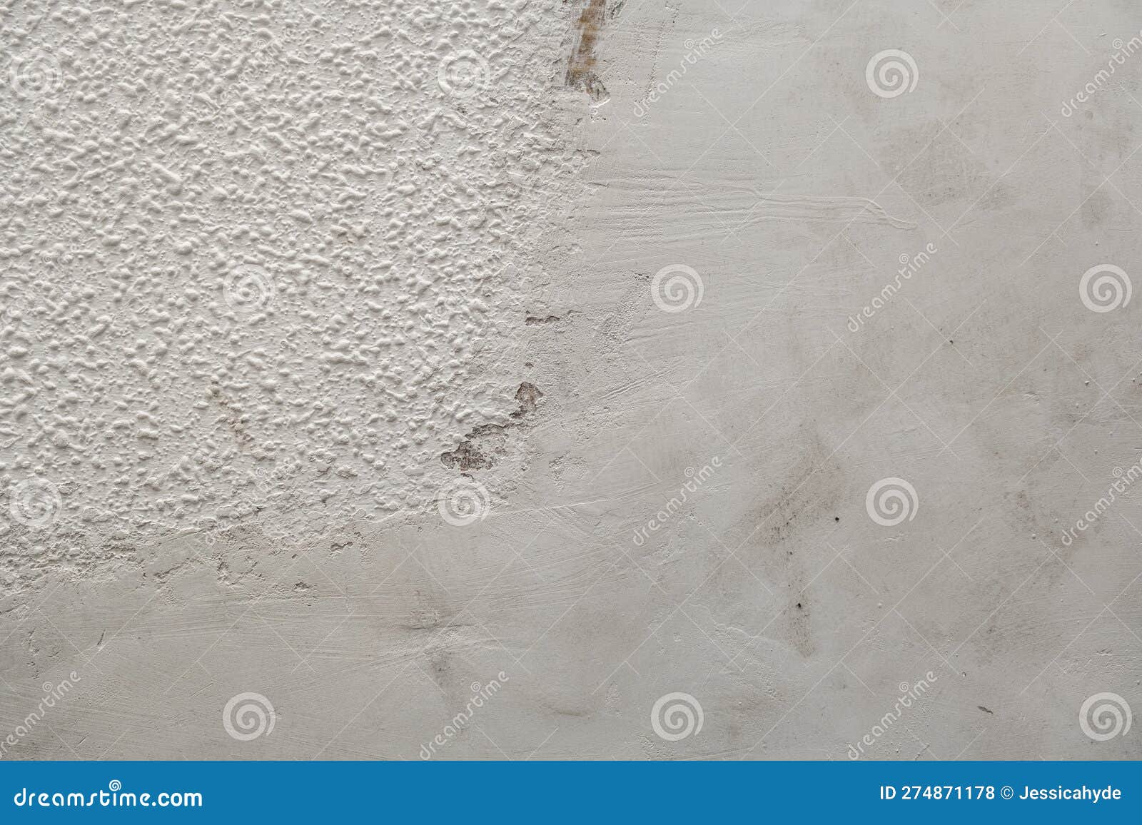 Plaster Coating on Damaged White Stippled Wall Stock Photo - Image of ...