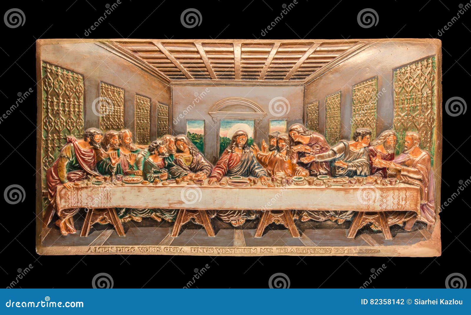 Plaster Color Picture of the Last Supper Stock Photo - Image of mosaic ...