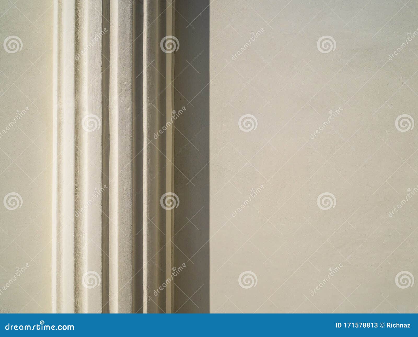 Plaster Column on the Wall of the Old Building Stock Image - Image of ...