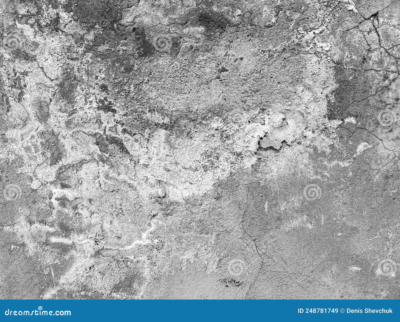 Plaster Defect on the Wall Black and White Stock Image - Image of ...