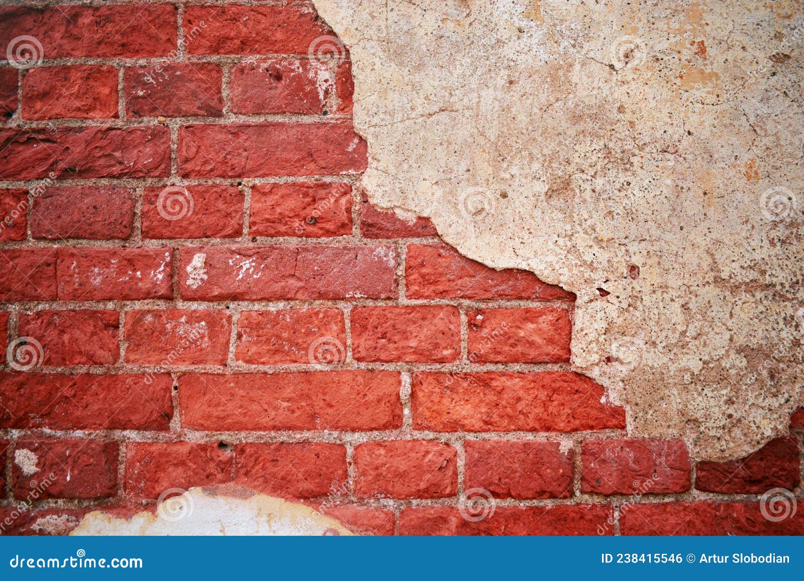 Plaster Falling Off a Brick Wall Stock Photo - Image of background ...