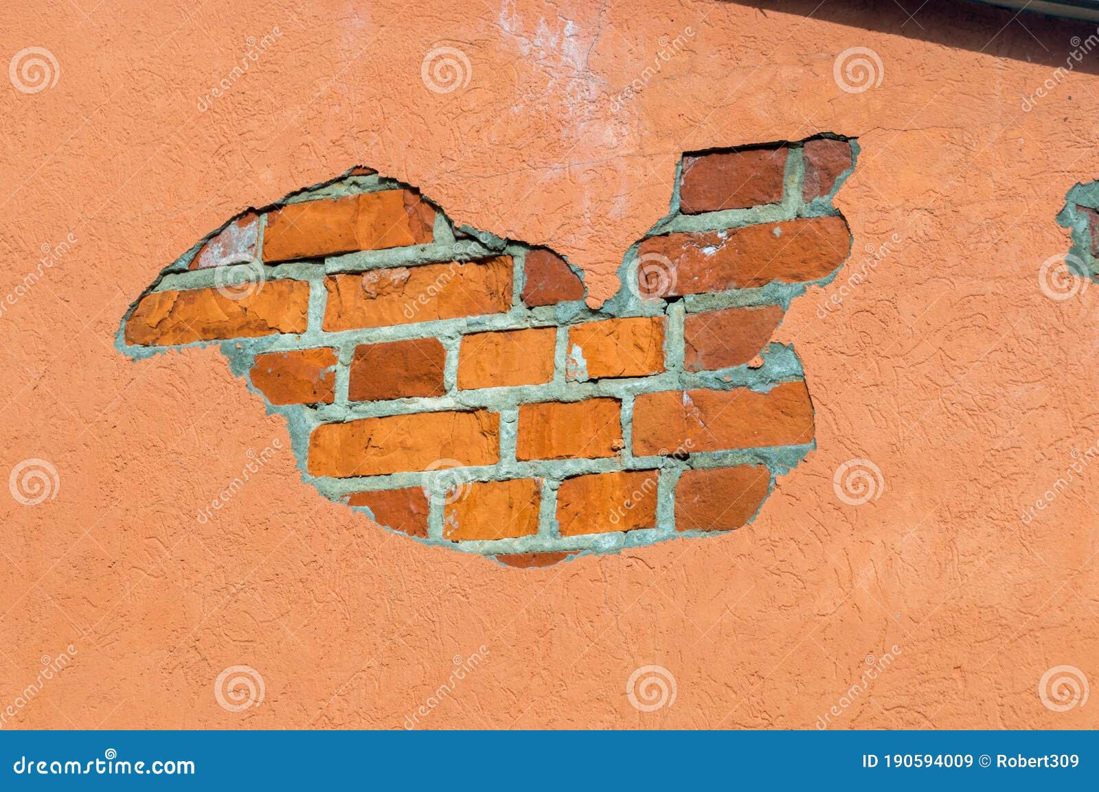 Plaster Falling Off a Brick Wall Stock Image - Image of design, damaged ...