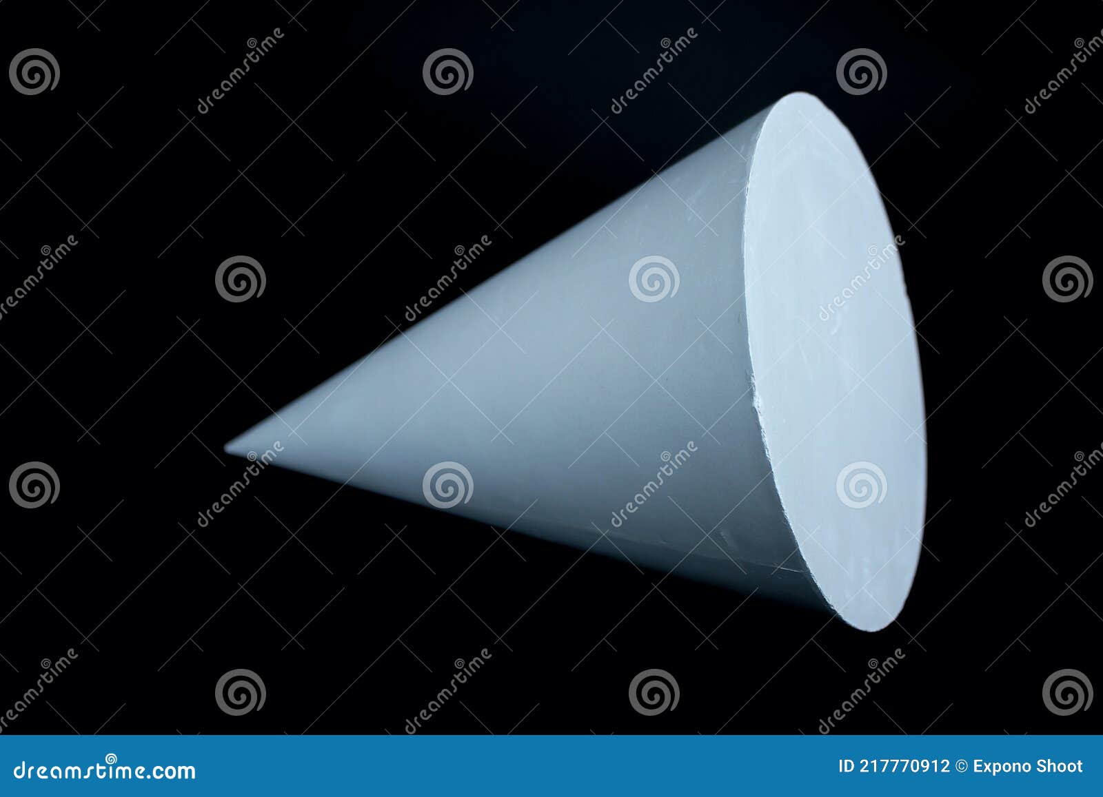 Plaster Figure Cone Isolated on the Black Background Stock Photo ...