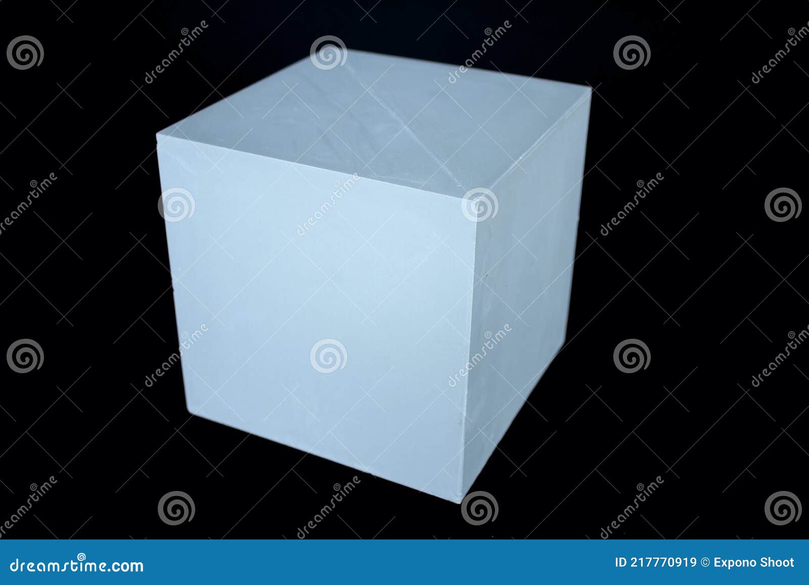 Plaster Figure Cube Isolated on the Black Background Stock Image ...