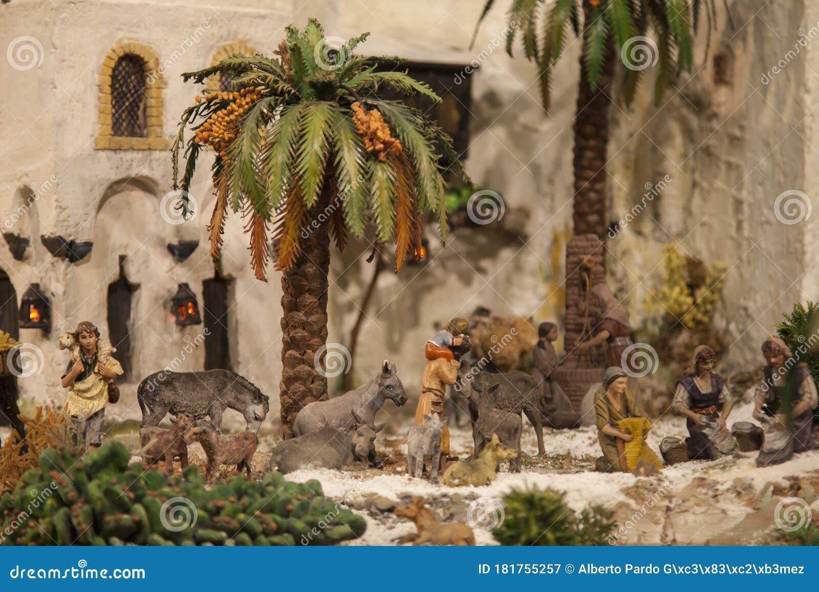 Plaster Figures Representing the Belen Stock Image - Image of maria ...