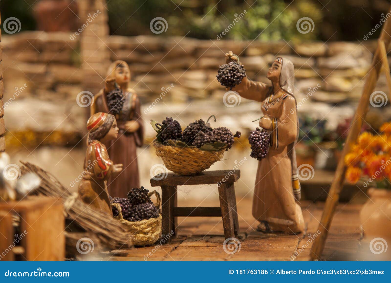 Plaster Figures Representing the Belen Stock Photo - Image of culture ...