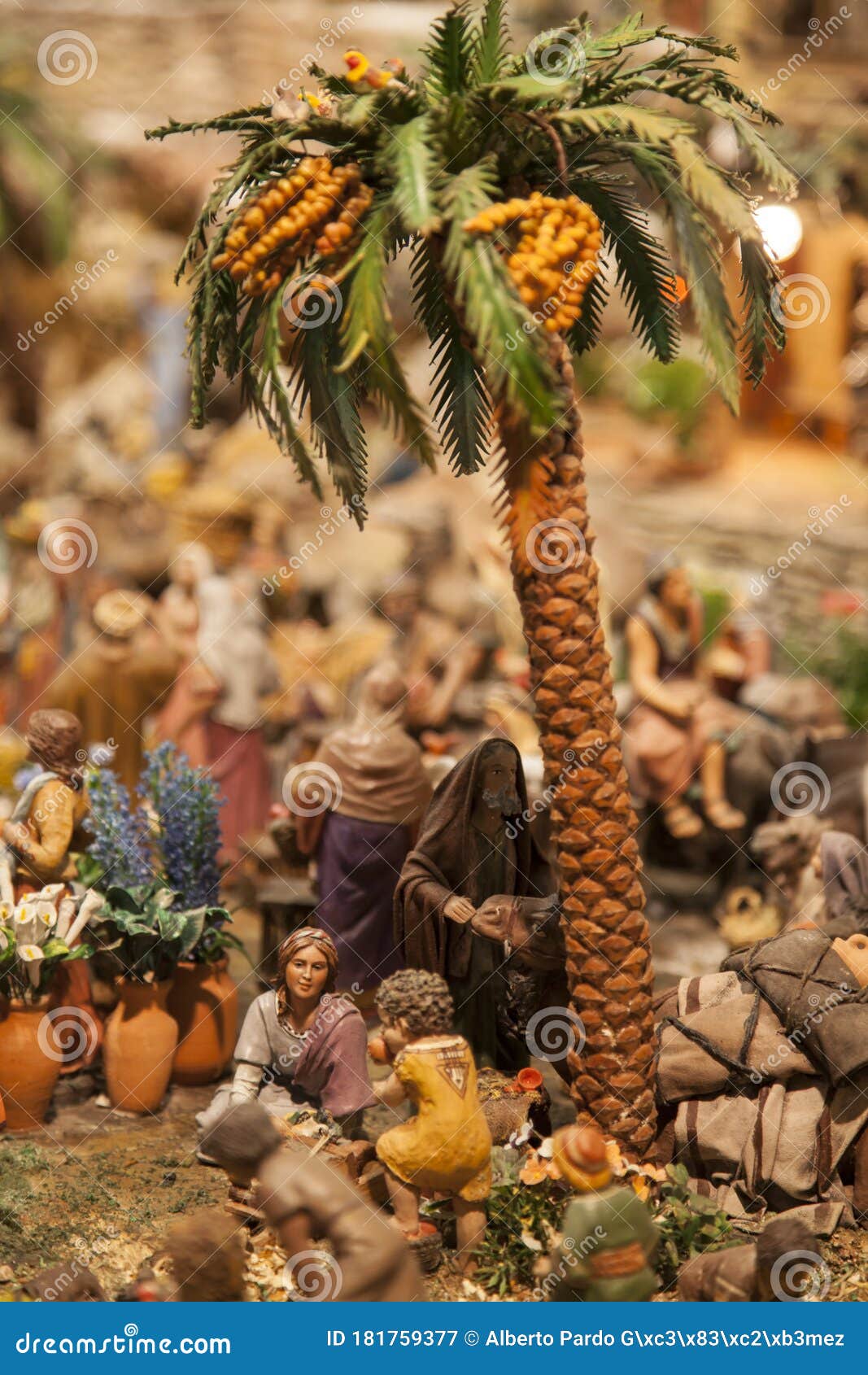 Plaster Figures Representing the Belen Stock Image - Image of plaster ...