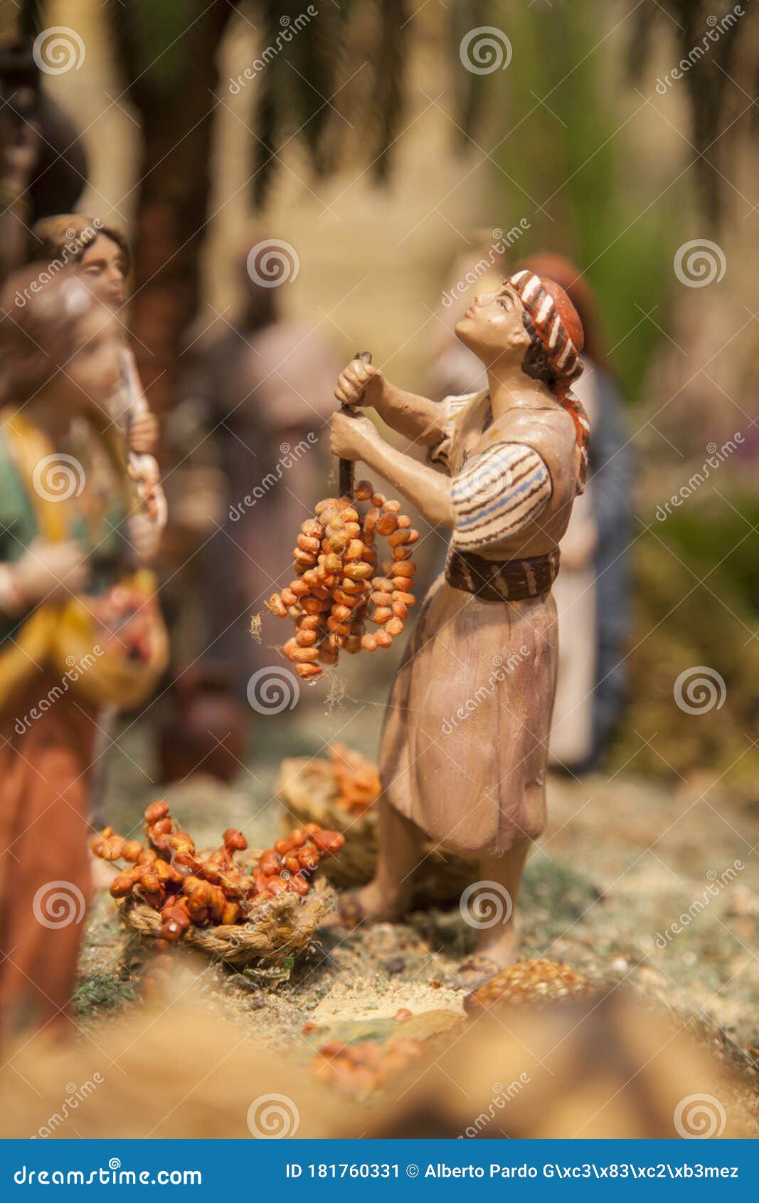 Plaster Figures Representing the Belen Stock Image - Image of christian ...