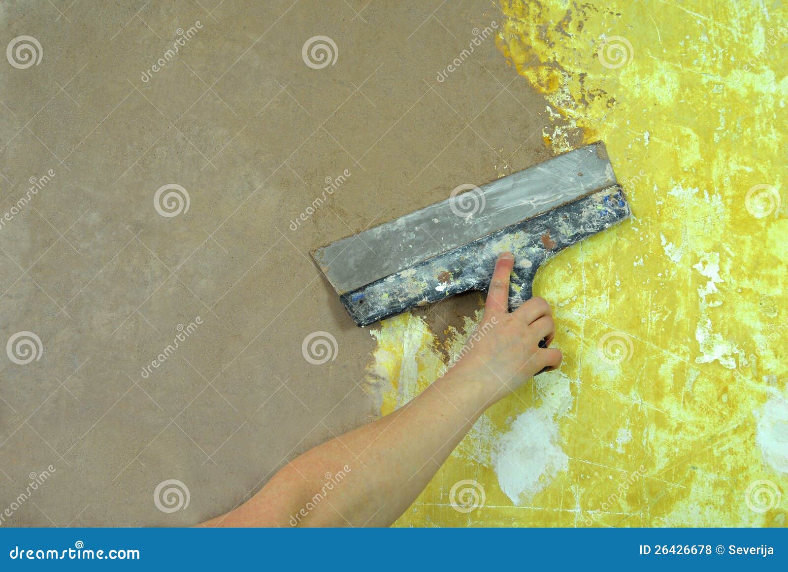 Plaster Filling Wall Repair Stock Photo - Image of home, object: 26426678