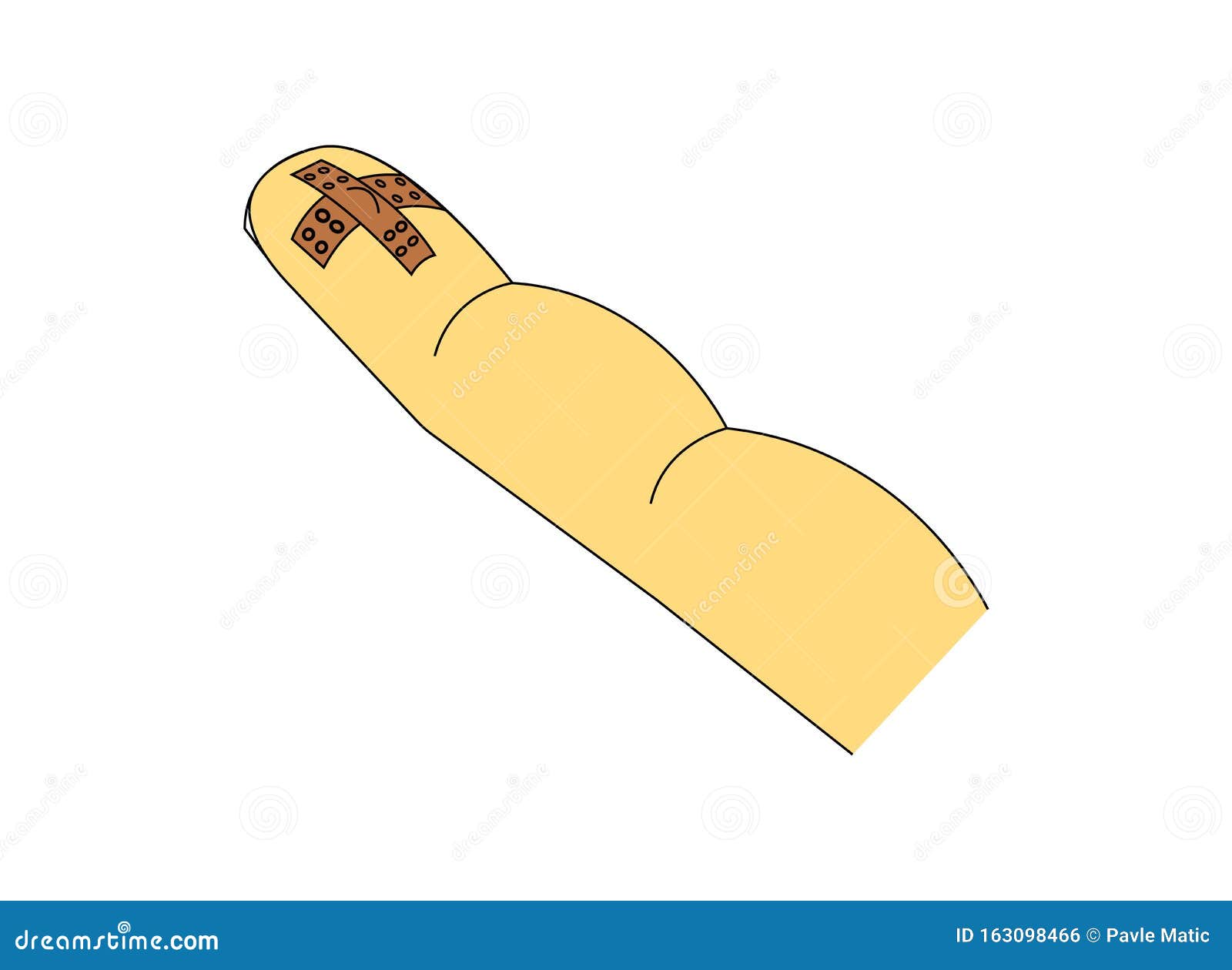 Plaster on a Finger on White Stock Vector - Illustration of skin ...