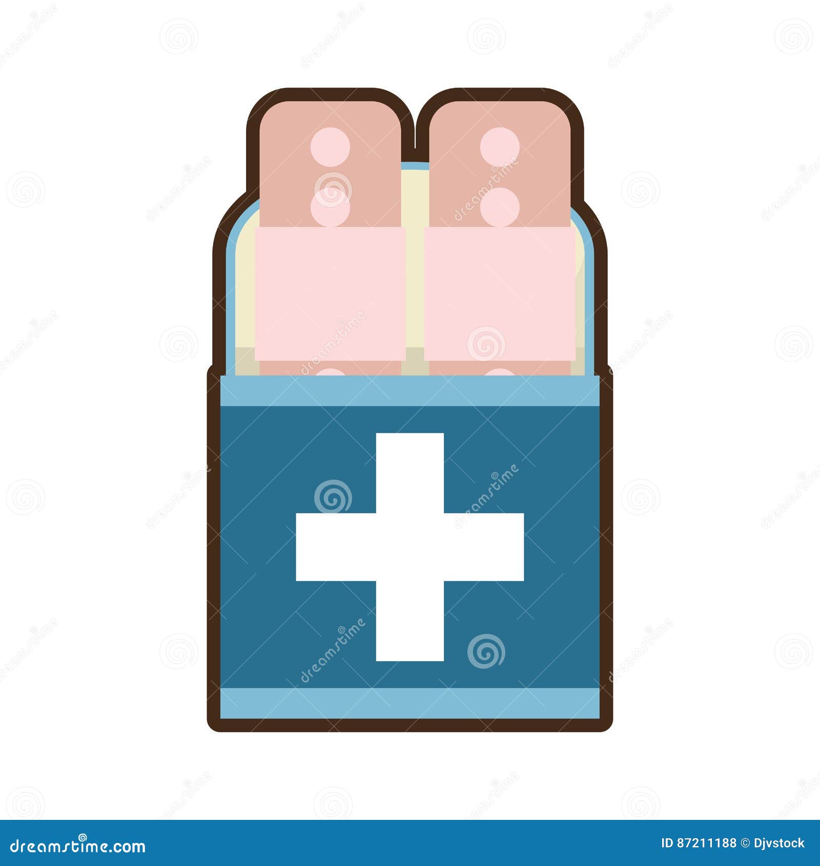 Plaster First Aid Kit Cross Stock Illustration - Illustration of ...