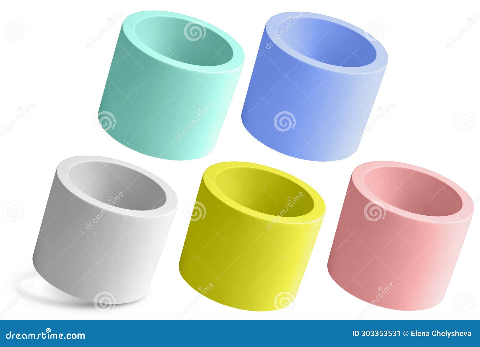 Plaster Geometric Shapes on a White Background Stock Image - Image of ...