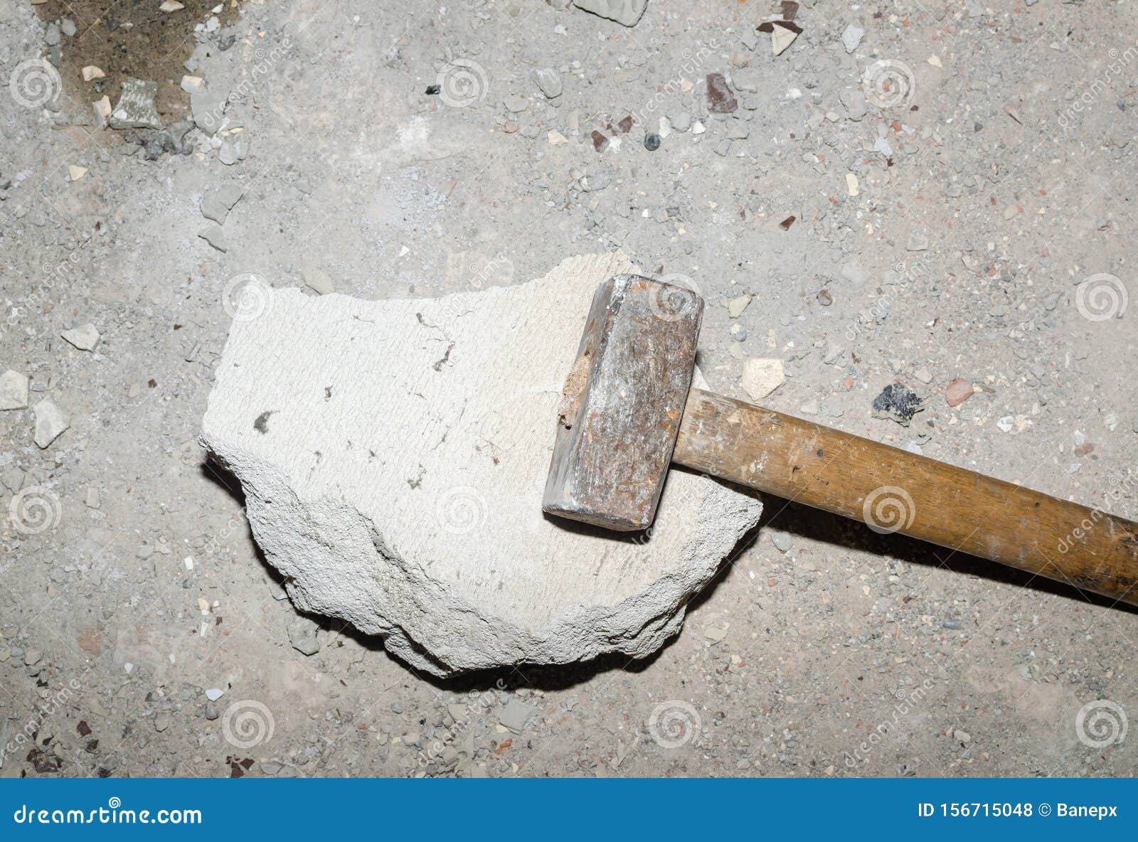 Plaster and hammer stock photo. Image of industry, pick - 156715048