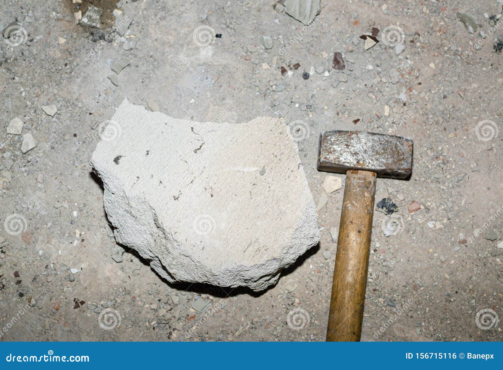 Plaster and hammer stock photo. Image of overhauling - 156715116