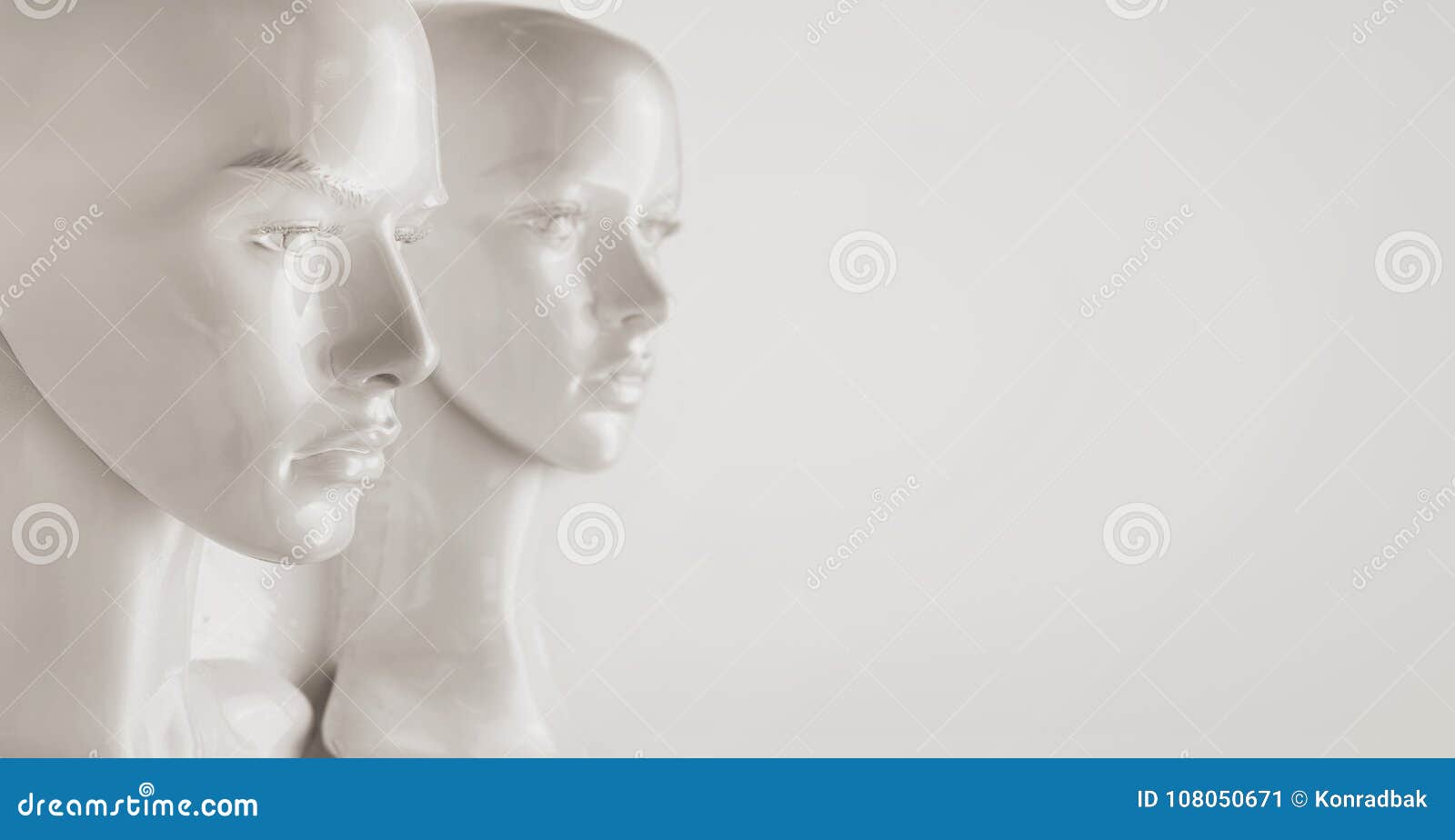 Plaster Heads of Mannequin Sculptures Stock Image - Image of creativity ...