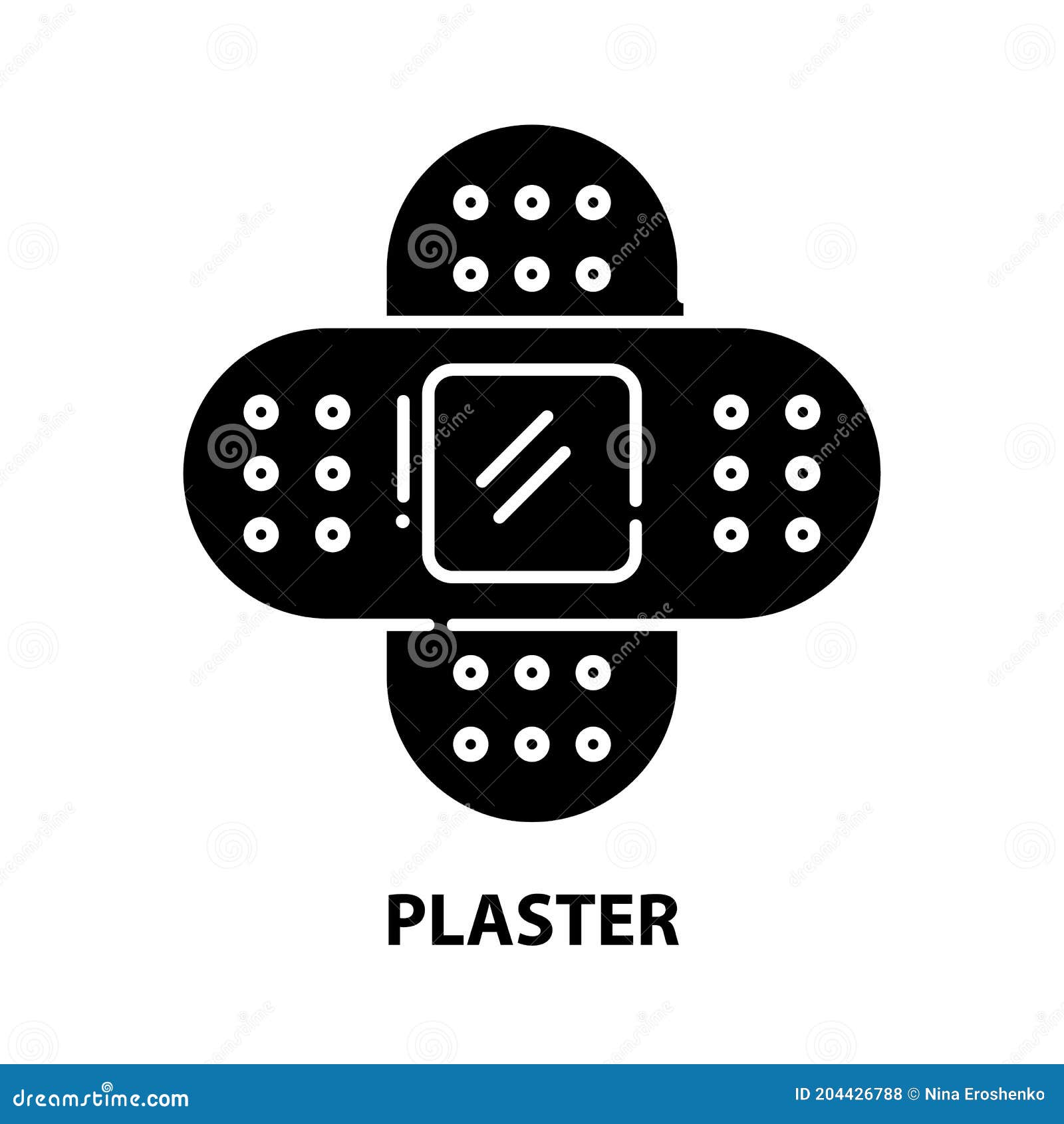 Plaster Icon, Black Vector Sign with Editable Strokes, Concept ...